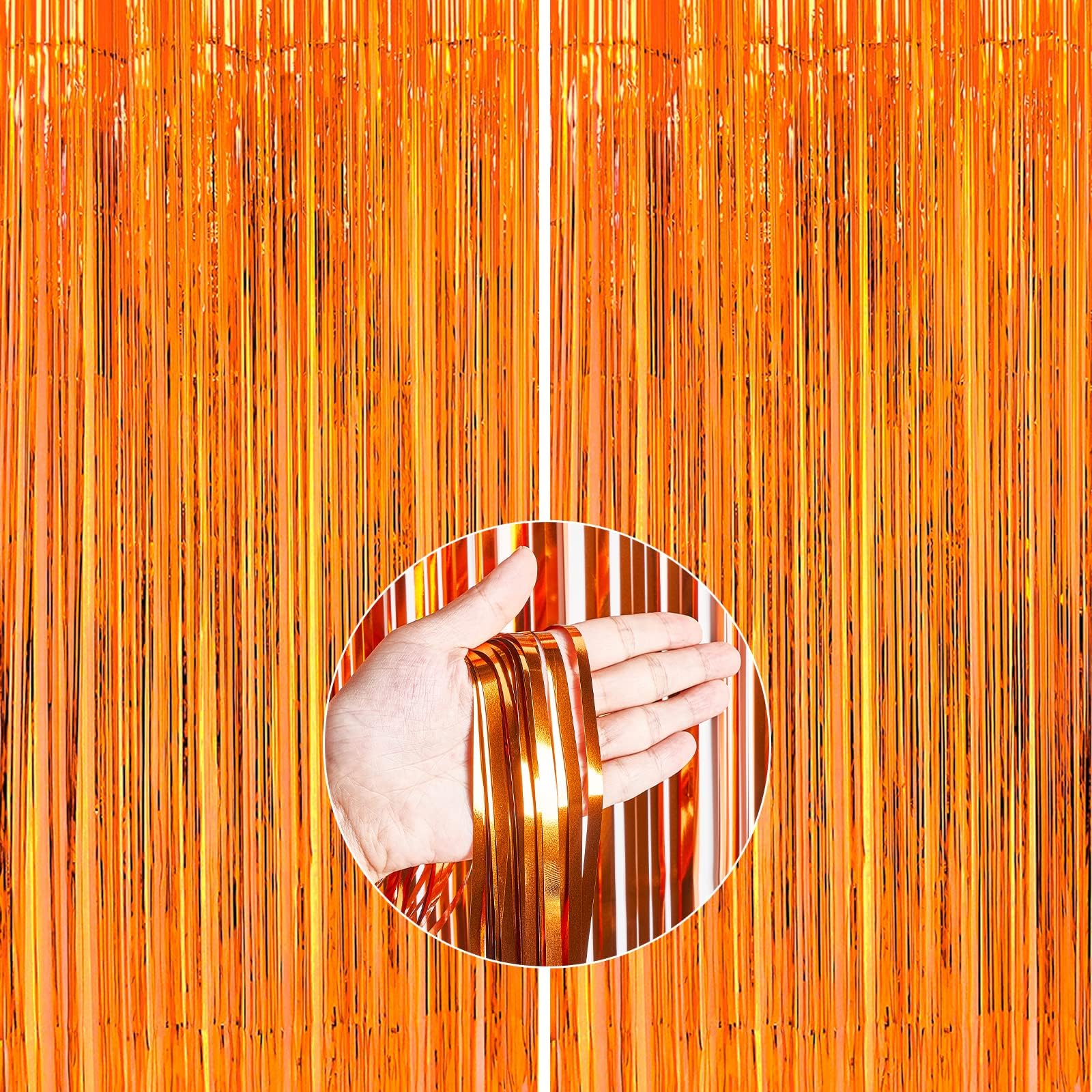 Amazon.com: KatchOn, XtraLarge Orange Fringe Backdrop Curtain - 3.2x8 ...