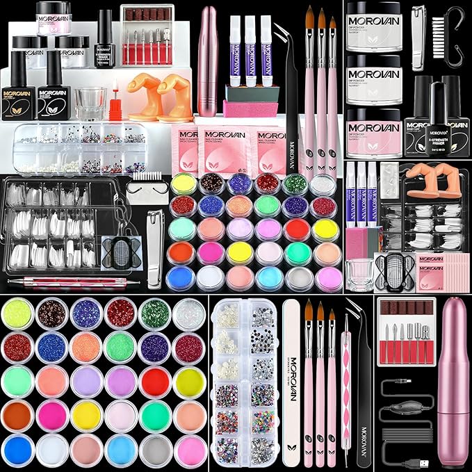 Amazon.com: Morovan Acrylic Nail Kit for Beginners: Professional Nails ...