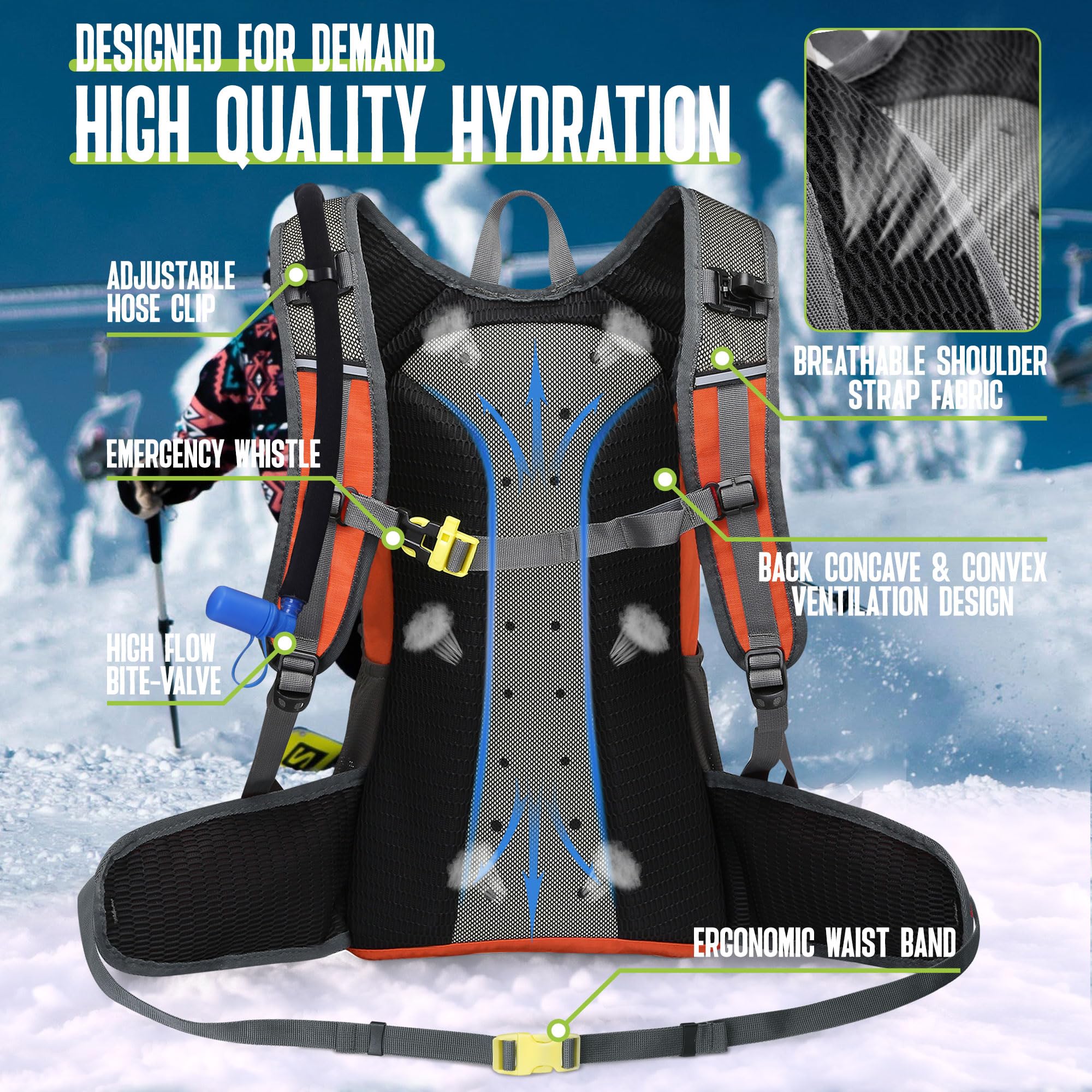 N NEVO RHINO Hydration Backpack, Hydration Pack Hydropack, Water ...