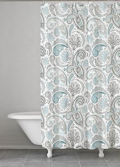 Amazon.com: Kassatex SPS-115-BGR Paisley Shower Curtain, Blue/Grey, 72 by 72-Inch : Home & Kitchen