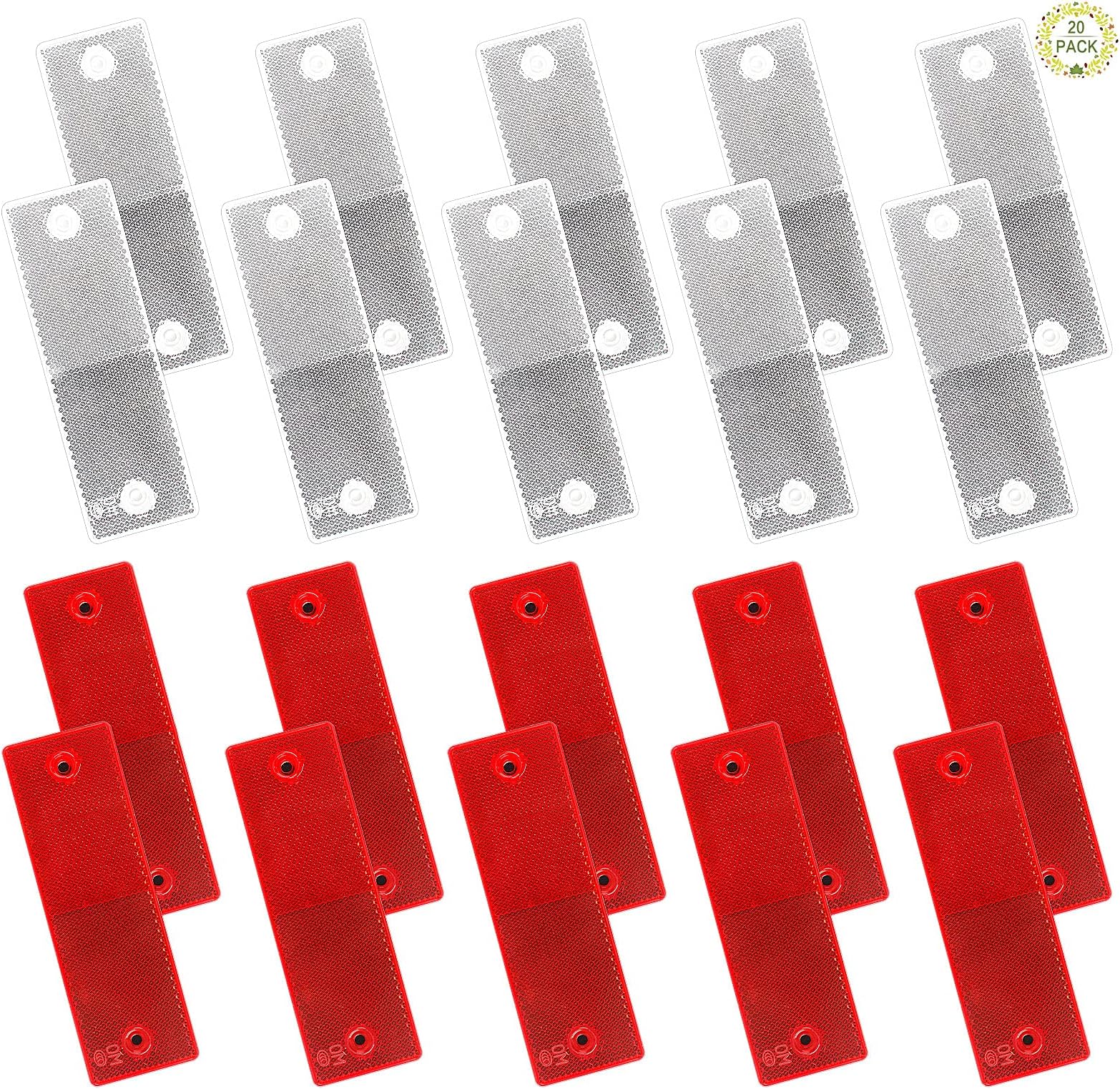 4x Red Rectangular Rear Reflectors for Trailers Caravan Gateposts E ...