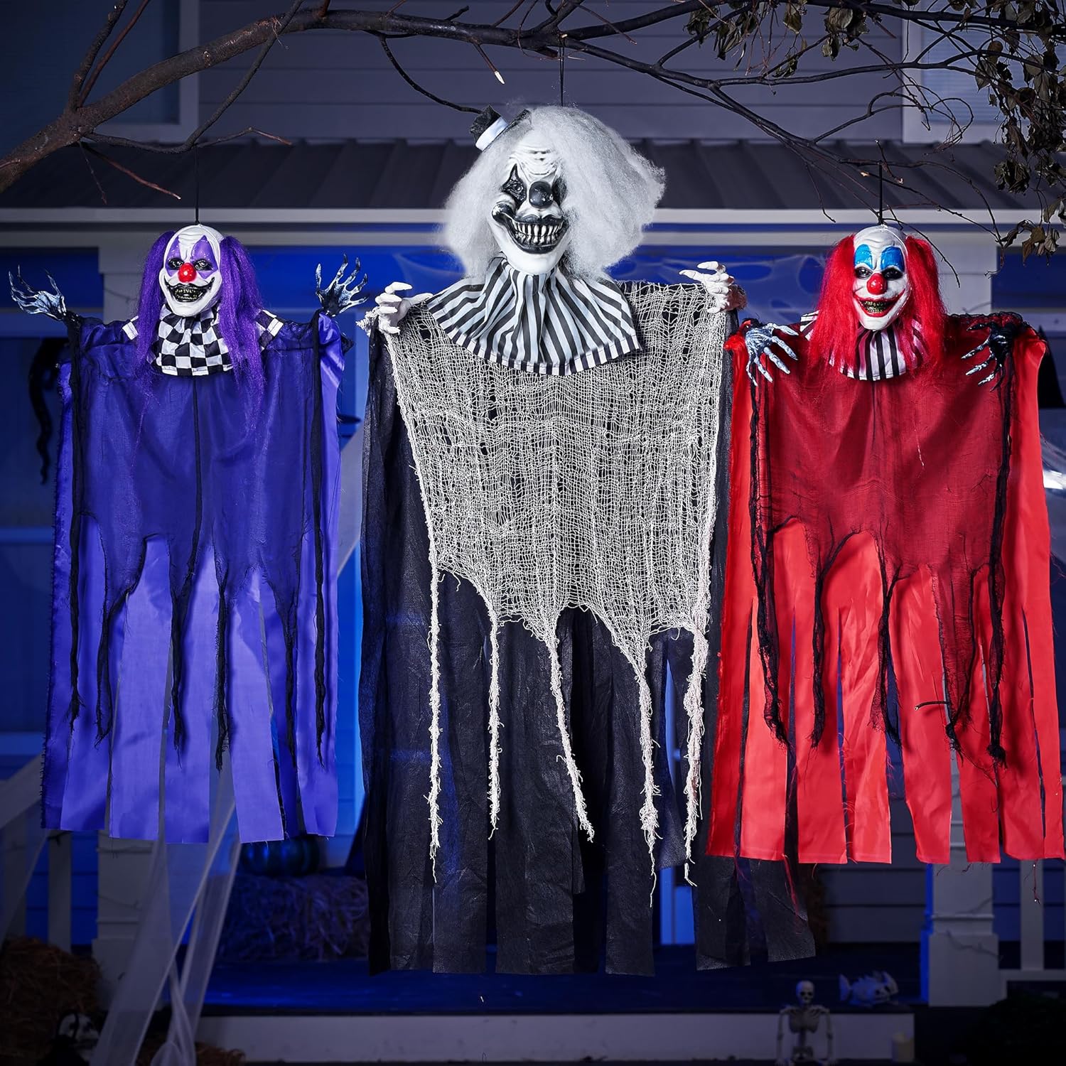 Amazon.com: JOYIN 3 Pcs Halloween Hanging Clowns Decorations, one 47 ...