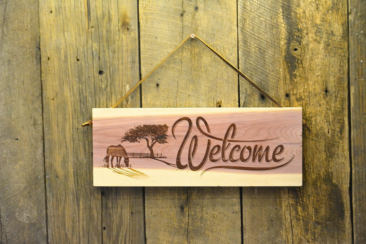 Amazon.com: 16"x6" Laser Engraved Welcome Sign on Cedar : Home & Kitchen