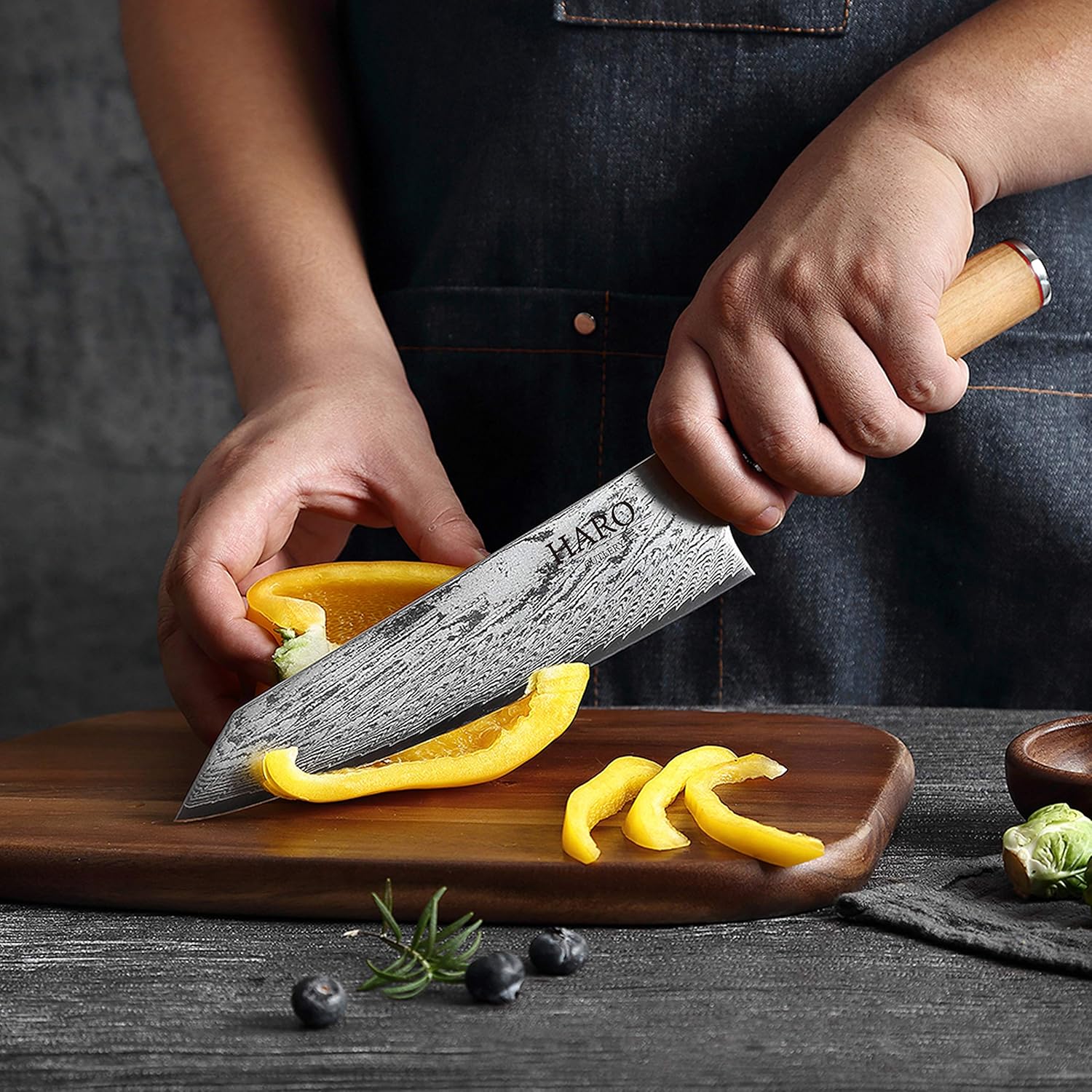 HARO CUTLERY Cuchillo de chef de la serie premium de 8 pulgadas ...