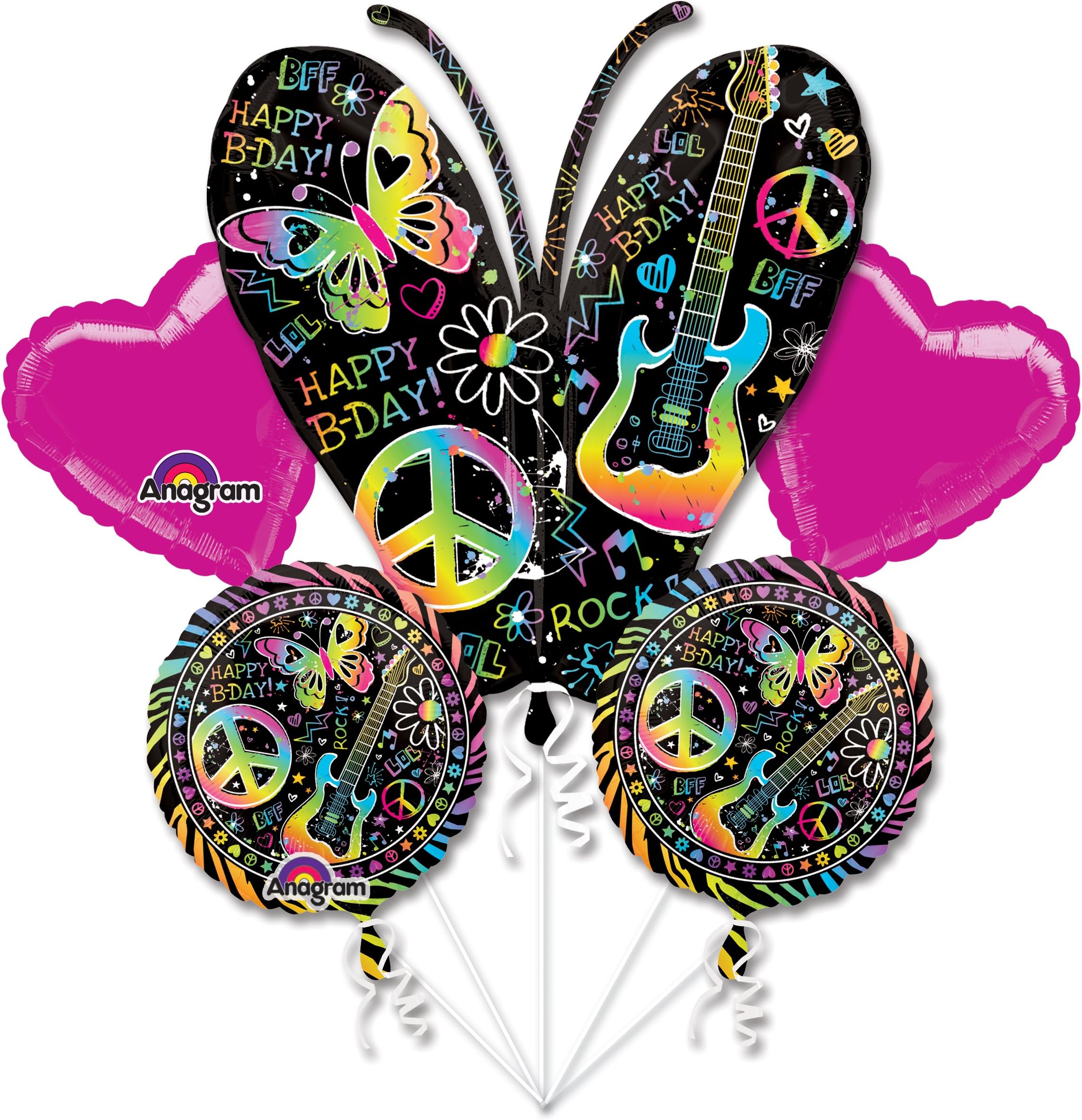 Amazon.com: Anagram International Neon Birthday Bouquet, Multicolor ...