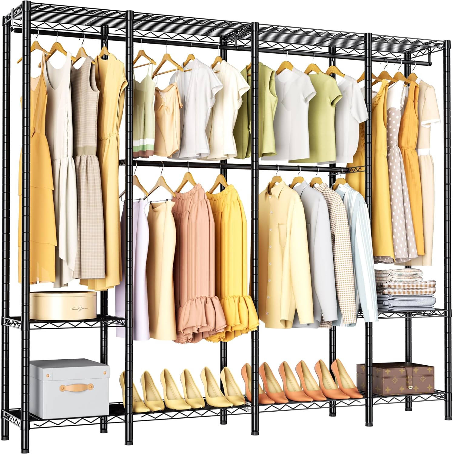 Amazon.com - Extra Large Garment Rack Heavy Duty Metal Clothes Rack for ...