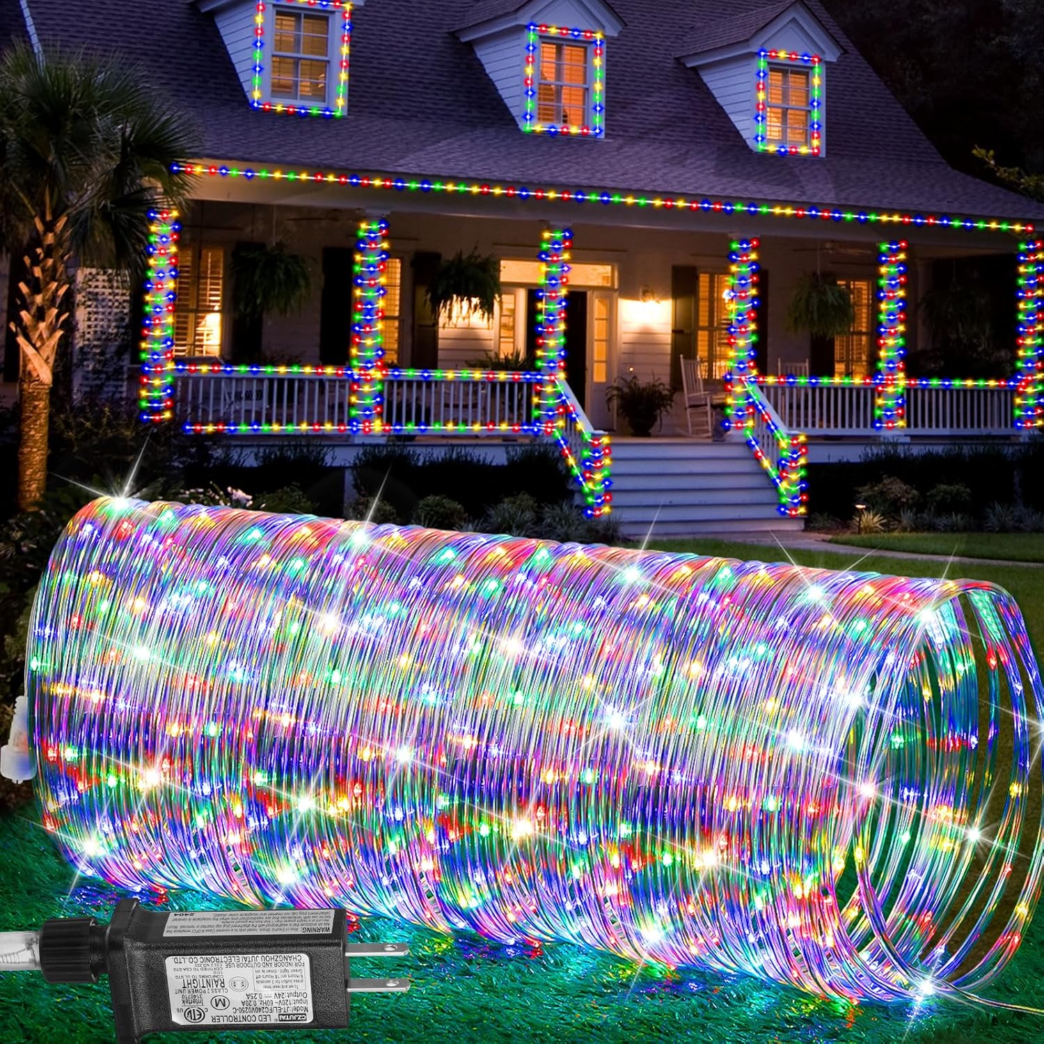 Amazon.com: 184FT 1000LED Rope Lights Outdoor, Outside LED Rope Lights ...