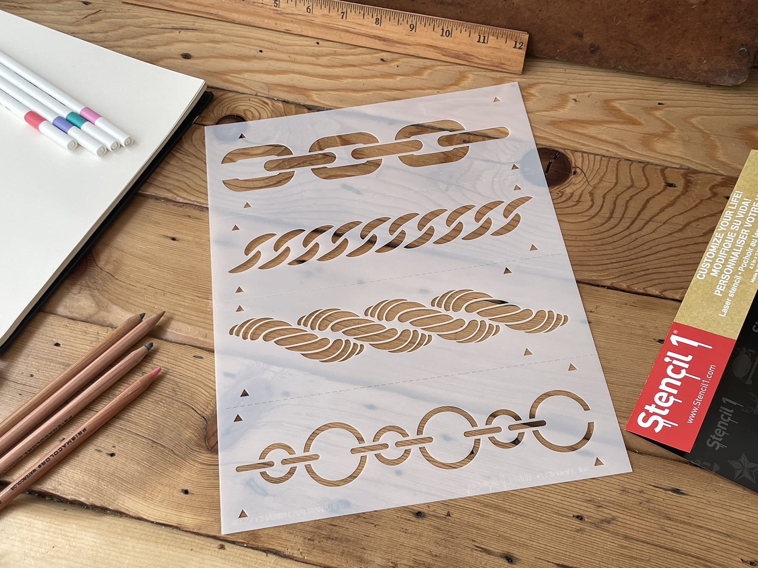 Chain Border Stencil Besides