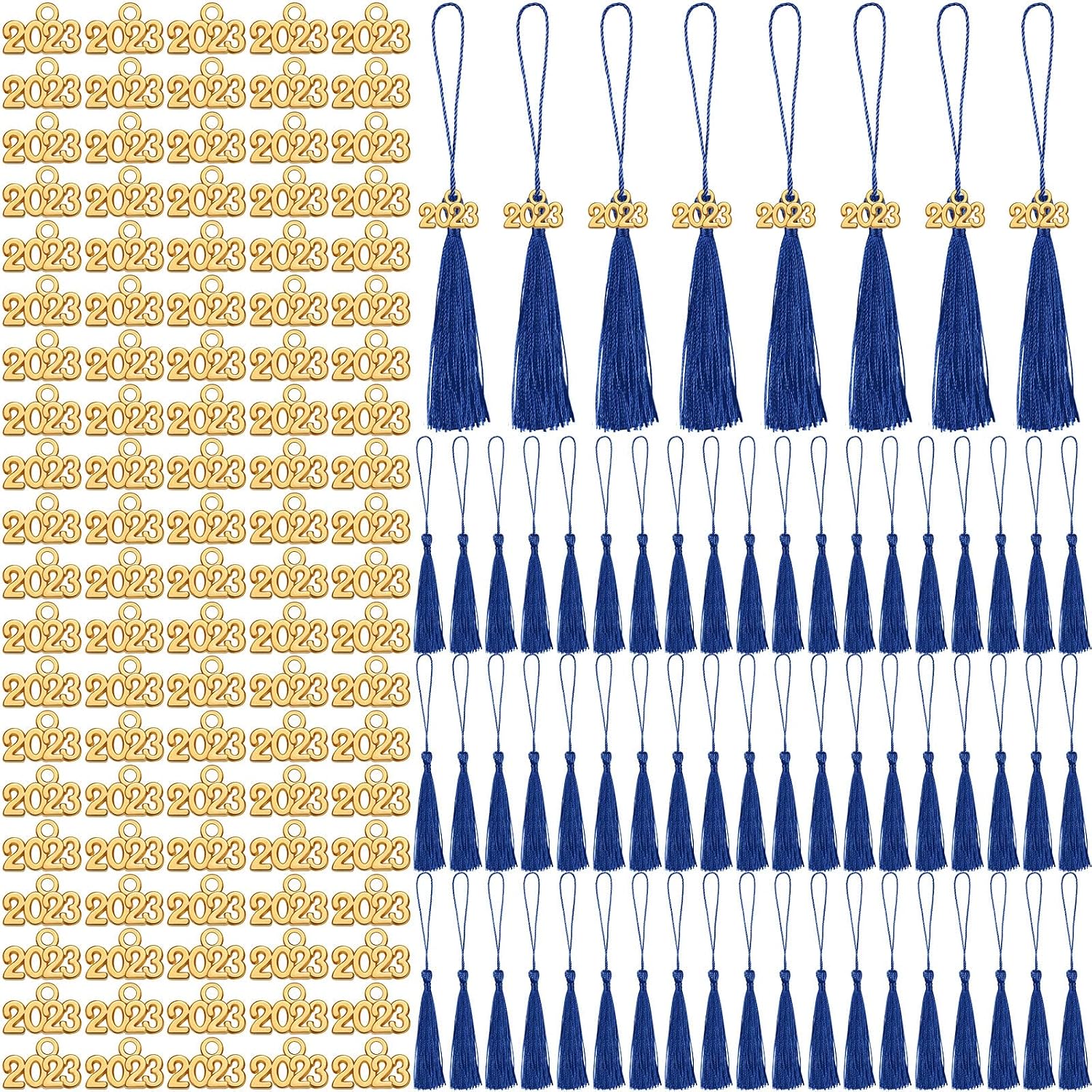 Amazon.com: 100 Pcs Mini Silky Bookmark Tassels with 100 Pcs 2023 Year ...