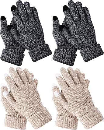 Geyoga 4 Pairs Women's Winter Touch Screen Gloves Soft Warm Lined Fleece Knit Elastic Cuff ...