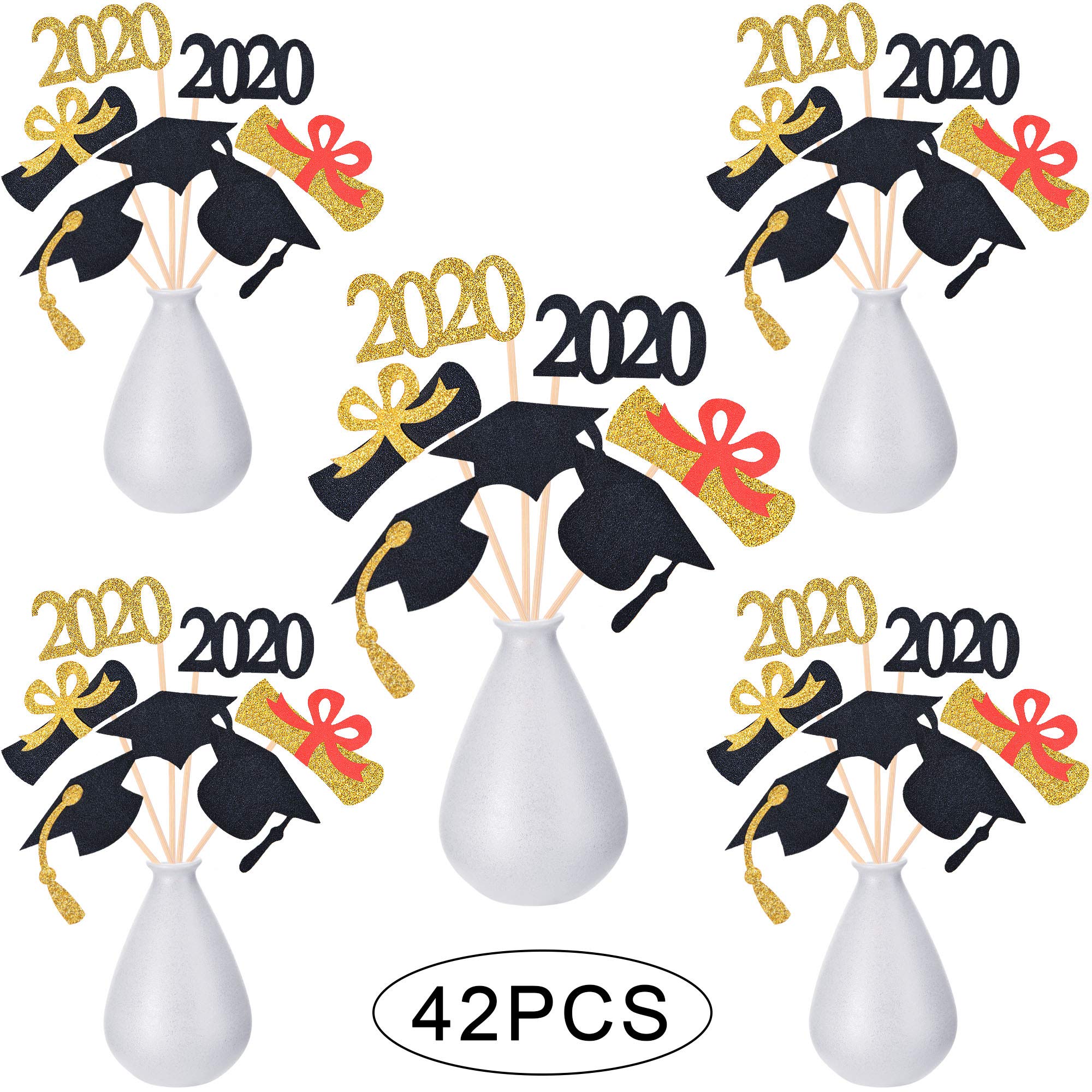 Buy 42 Pieces 2021 Graduation Cupcake Toppers Class of 2021 Graduation ...