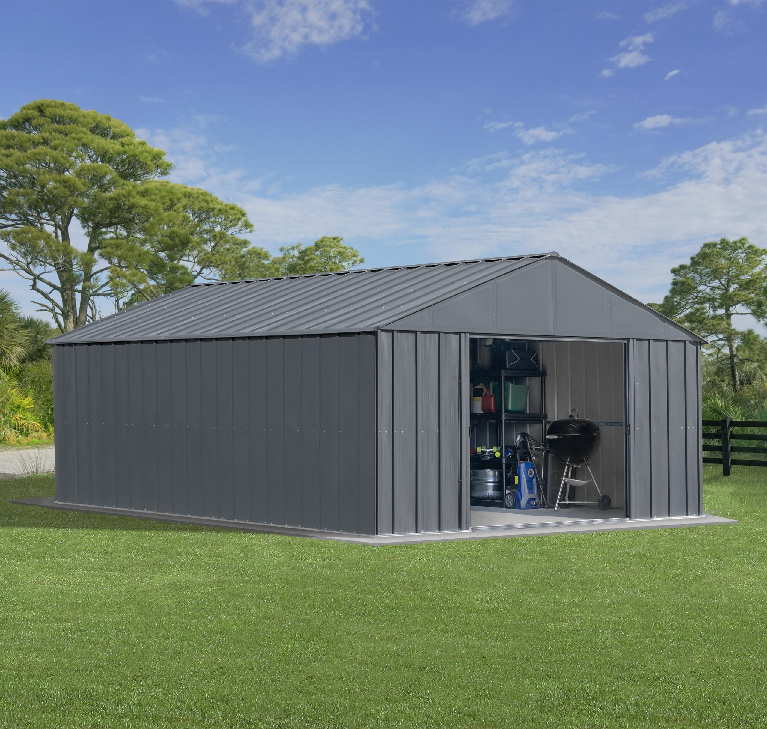 Arrow Storage Buildings Arrow 6x4 Metal Storage Shed Kit Charcoal