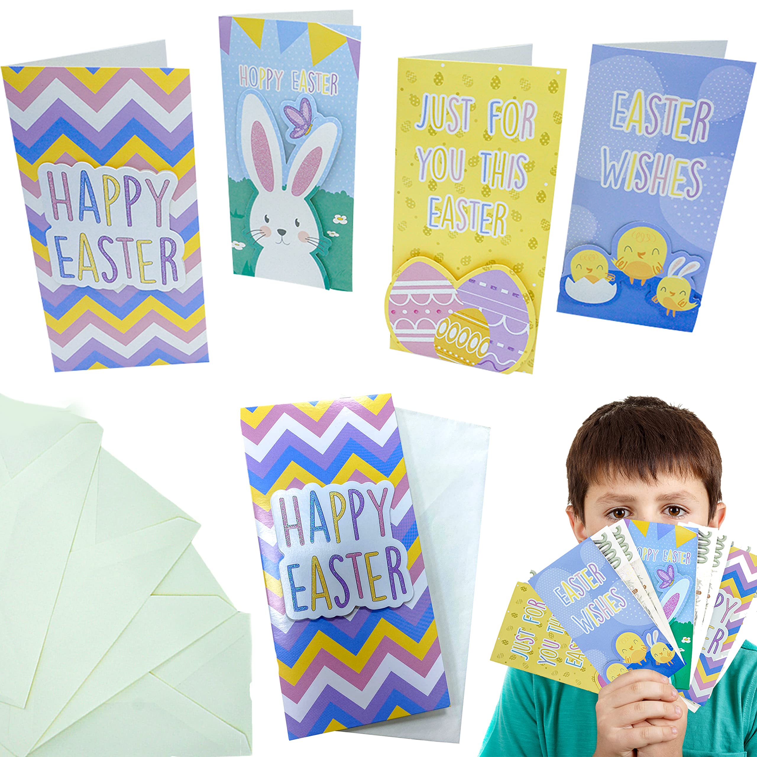 4Pk Easter Money Wallets with Envelopes, Triple Fold Easter Money Gift ...