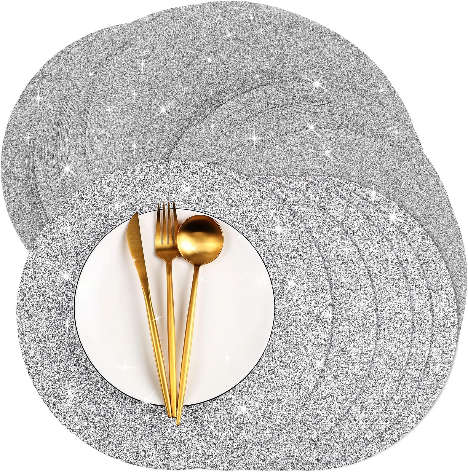 Amazon.com: KesaPlan 100PCS Round Silver Placemats, 13" Disposable ...