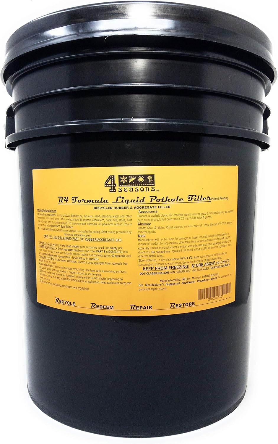 4Seasons® R4 Recycled Rubber Pothole Filler - Amazon.com