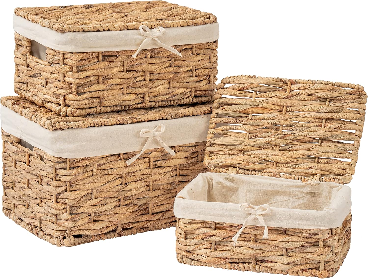 Amazon.com: Artera Wicker Storage Basket - Set of 3 Woven Hyacinth ...