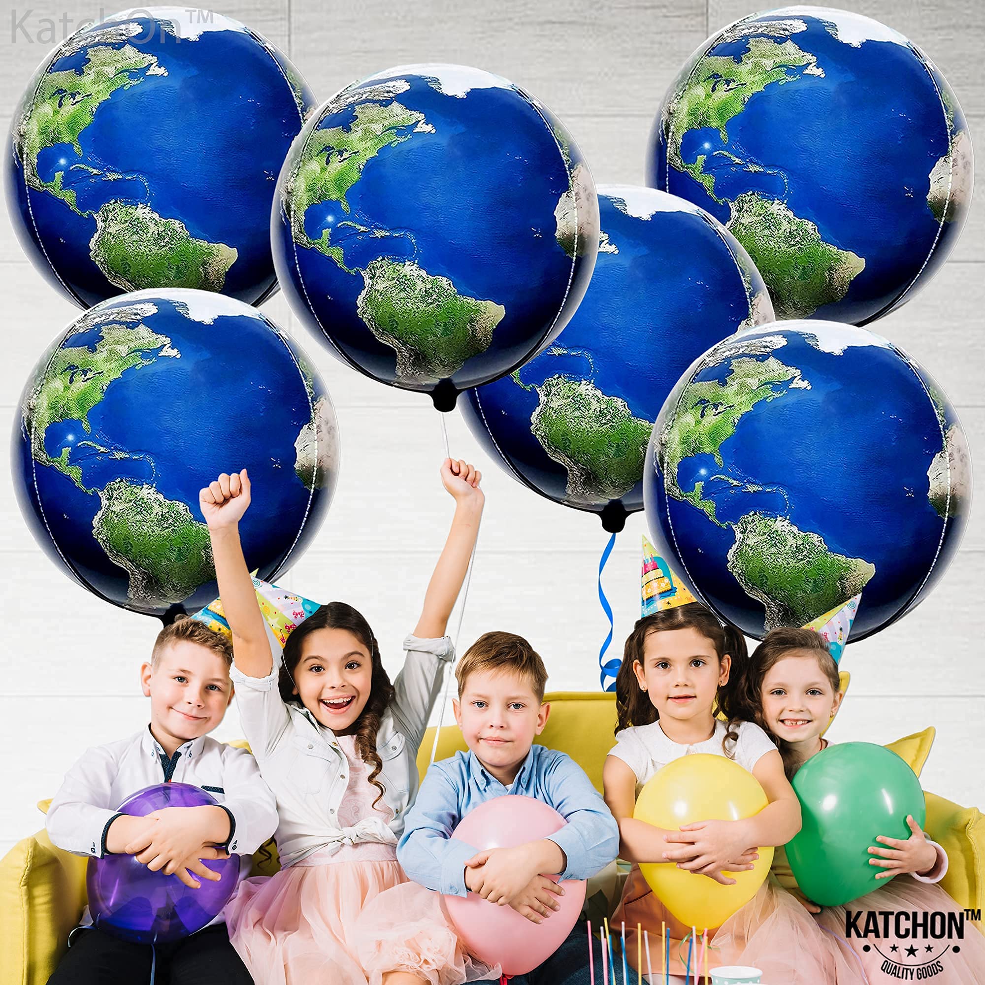Buy Big, 22 Inch Globe Balloons - Pack of 6, Travel Theme Party ...
