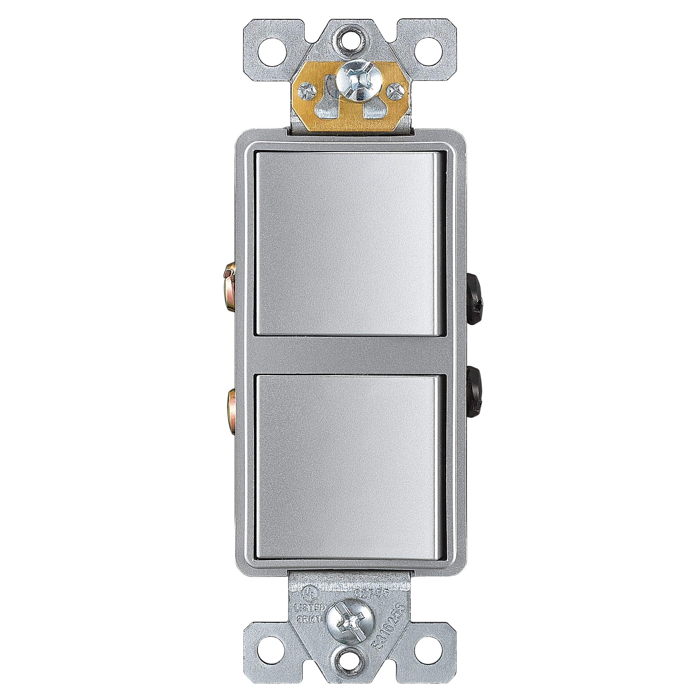 Snapklik.com : Double Paddle Rocker Decorator Switch, Ground Terminal ...