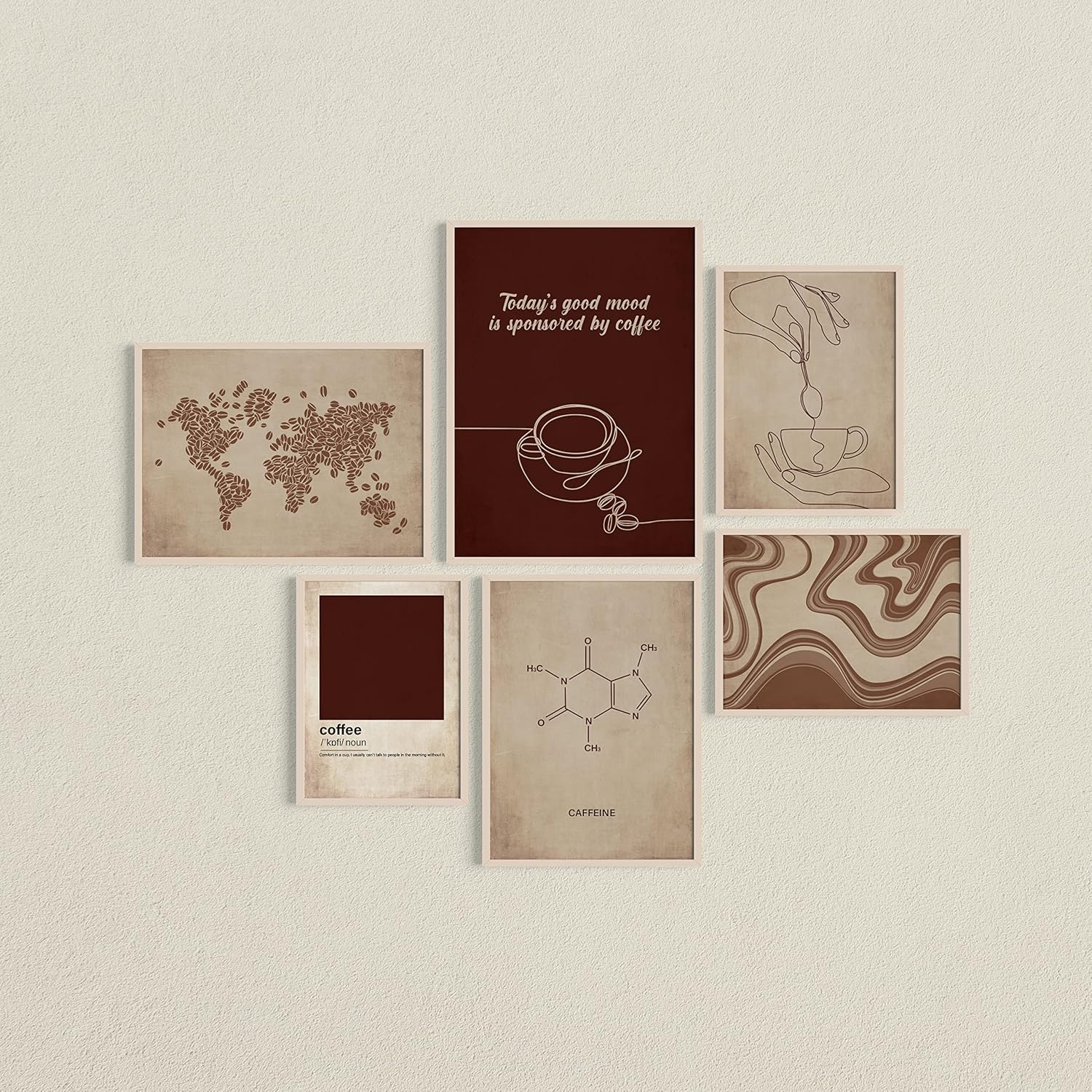 Amazon.com: Coffee Poster Gallery Wall Set 6, Espresso Bar Coffee Menu ...