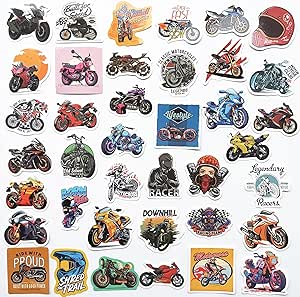 Amazon.com - 50PcsFunny Motorcycle Helmet Stickers Cool Dirt Bike ...