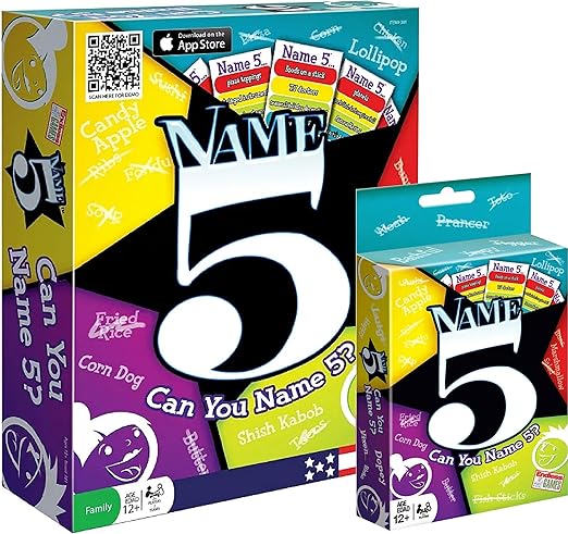 Amazon.com: Endless Games Name 5 Board Game & Name 5 Card Game Gift Set ...