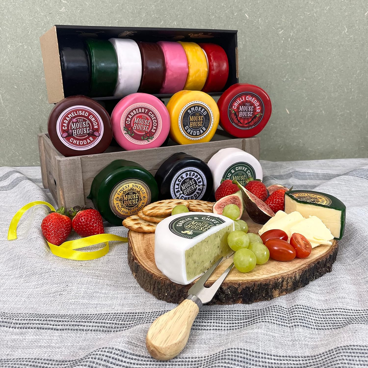 7x 200g Cheese Gift Box - Mouse House Rainbow Box : Amazon.co.uk: Grocery