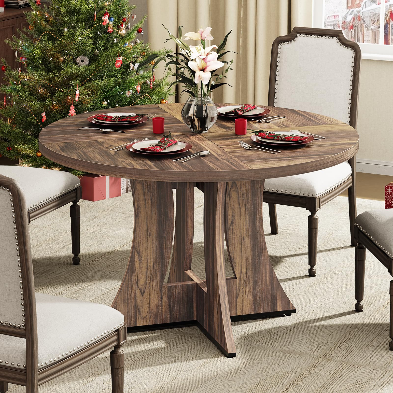 Amazon.com - ONBRILL 47 inch Round Dining Table for 4-6 People, Circle ...