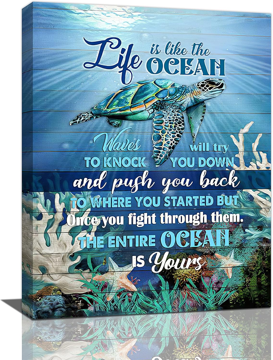 Amazon.com: Sea Turtle Bathroom Wall Art Ocean Beach Coastal Pictures ...
