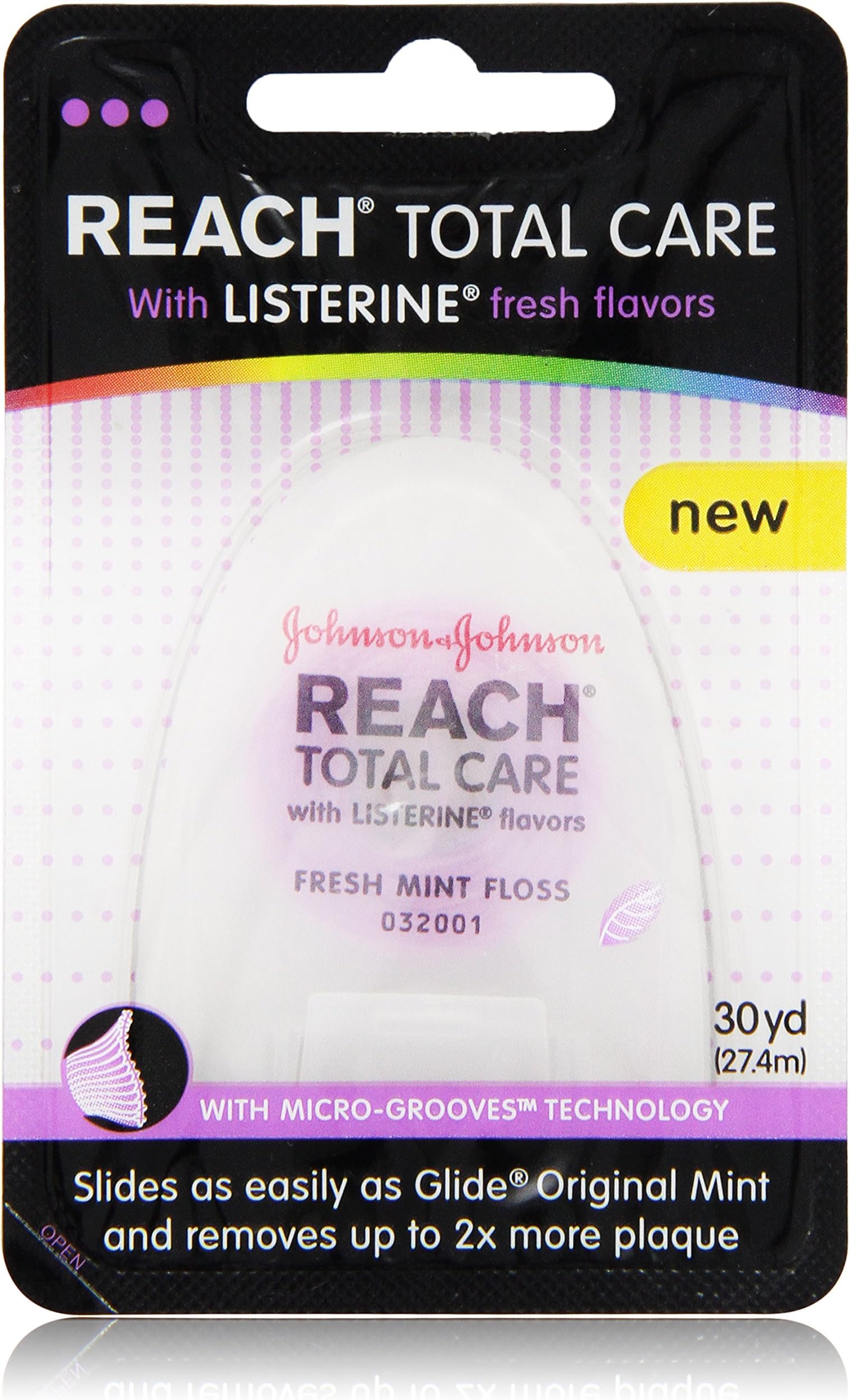 Amazon.com: Reach Total Care floss with Listerine Fresh Flavors 30-Yard ...