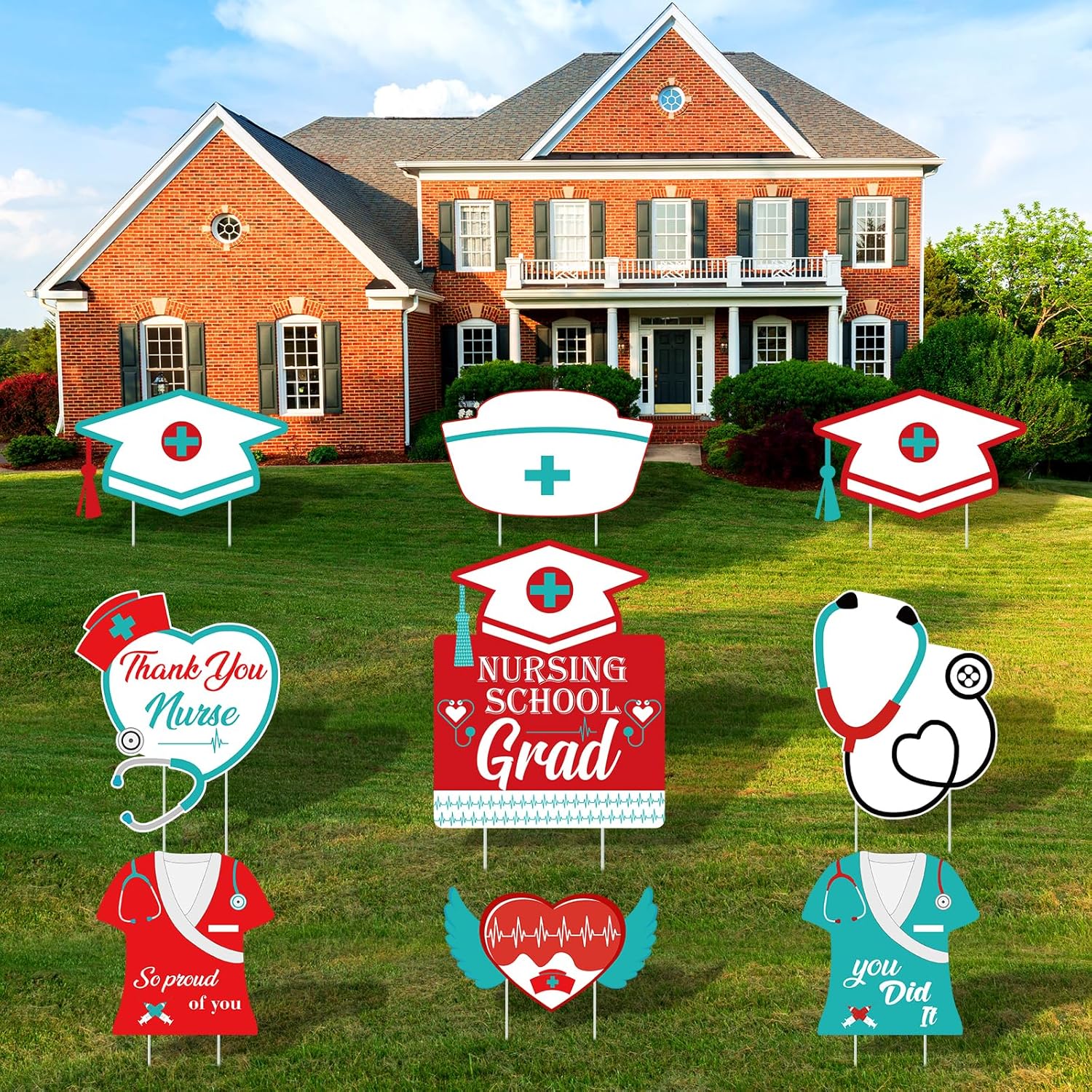 Amazon.com : 9Pcs Nurse Graduation Decorations Yard Signs with Stakes ...