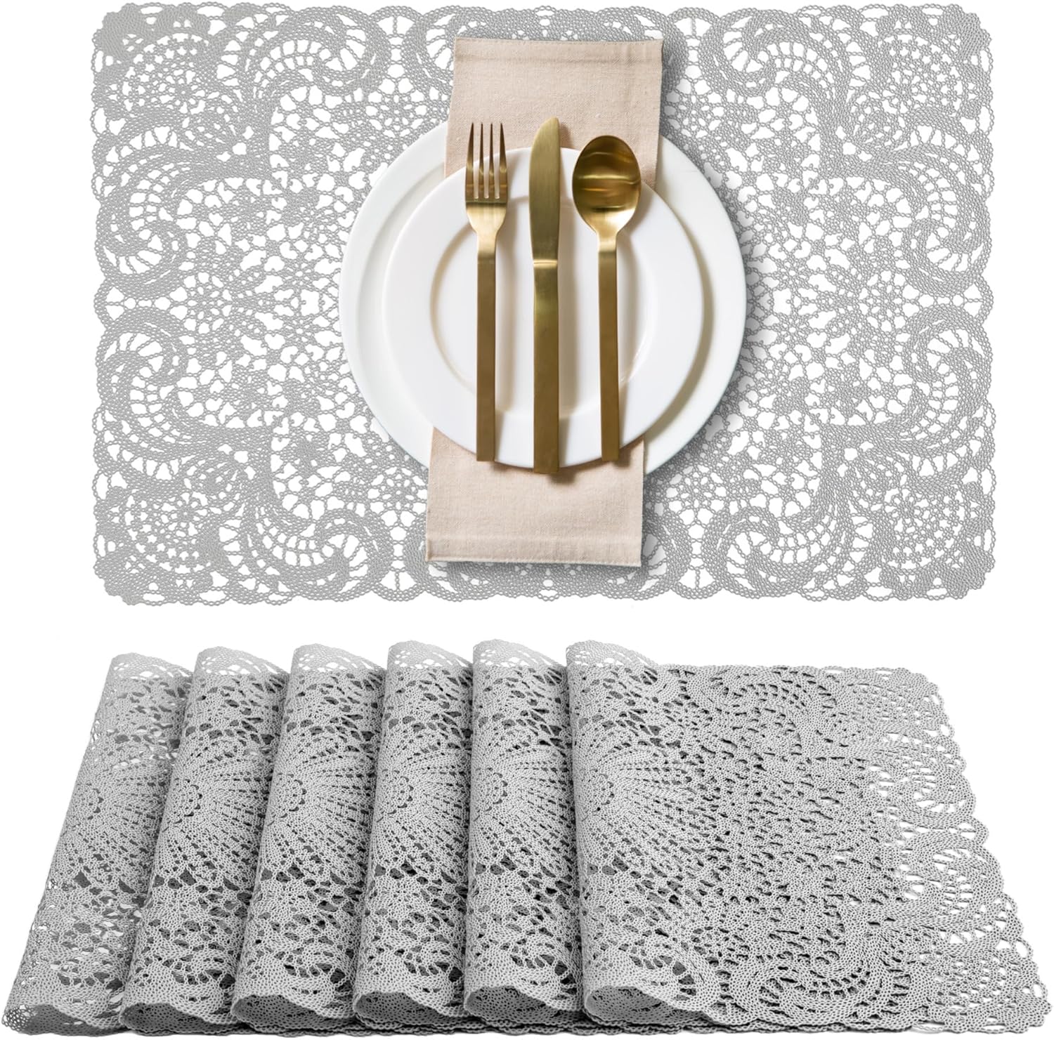 Amazon.com: GOODSDECO Placemats Set of 6 - Table Mats for Dining Tables ...