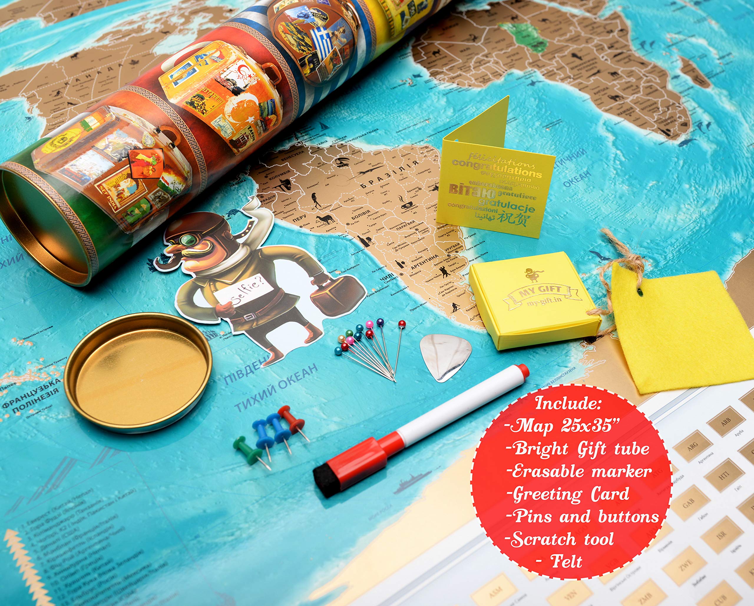 Buy Travel World Scratch Off Map 35x25 MyMap Map Of The World With buy-travel-world-scratch-off-map-35x25-mymap-map-of-the-world-with