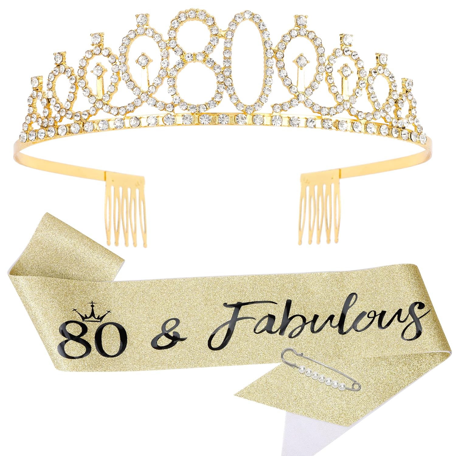 80th Birthday Sash and Tiara, Gold Tiara, 80th Australia | Ubuy
