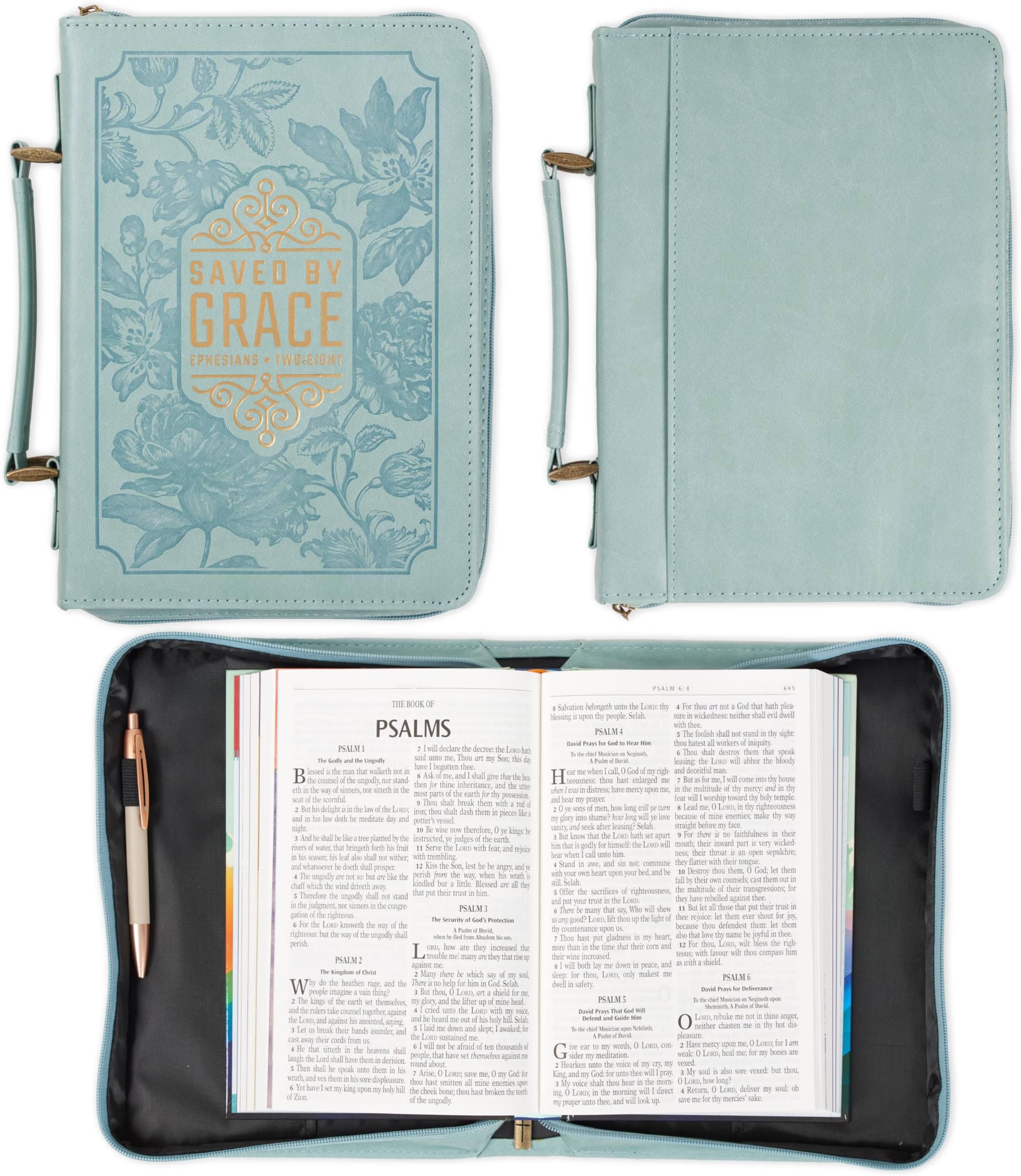 Amazon.com: Christian Art Gifts Fashion Vegan Leather Bible Cover for ...