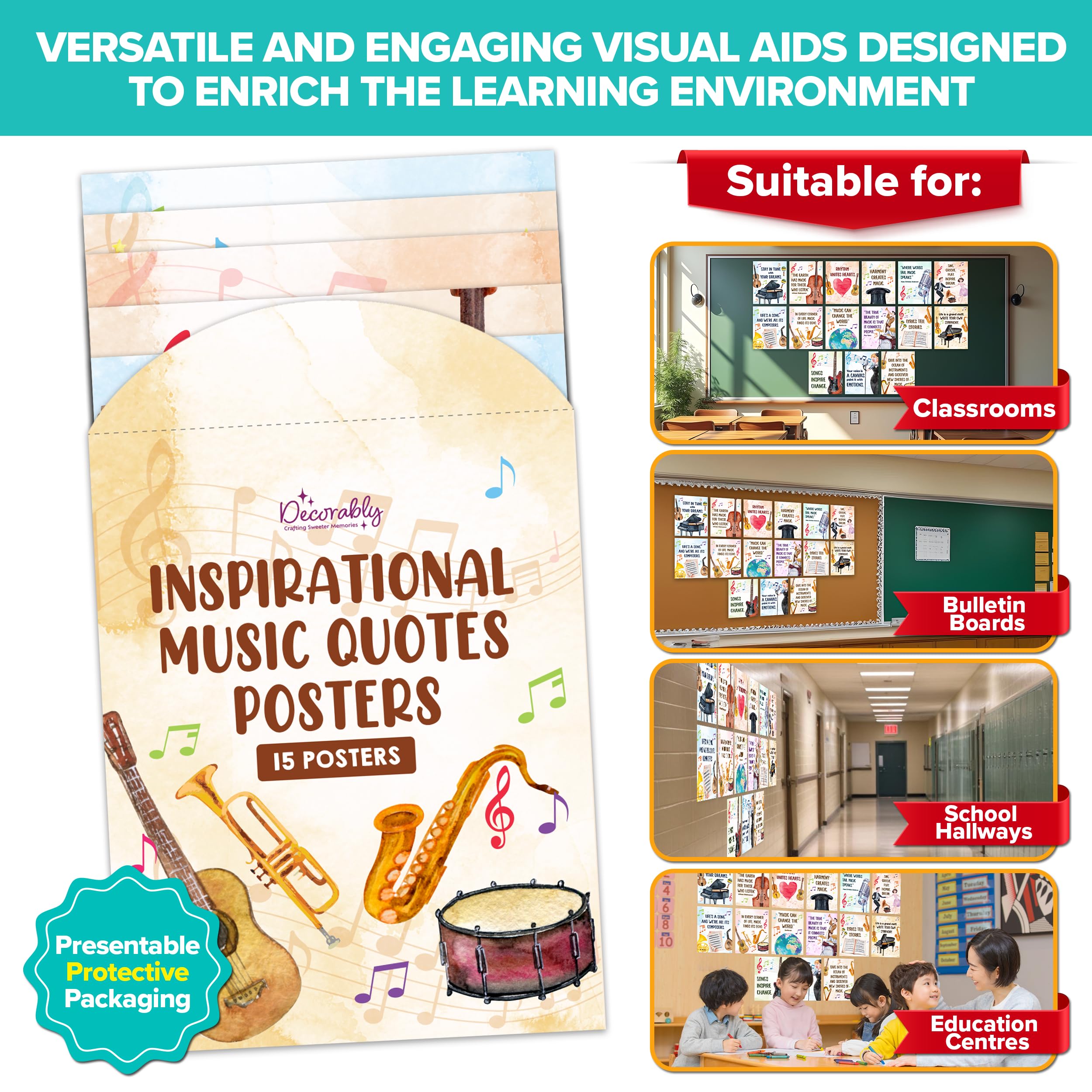 Snapklik.com : Decorably 15 Music Posters For Classroom Elementary And ...