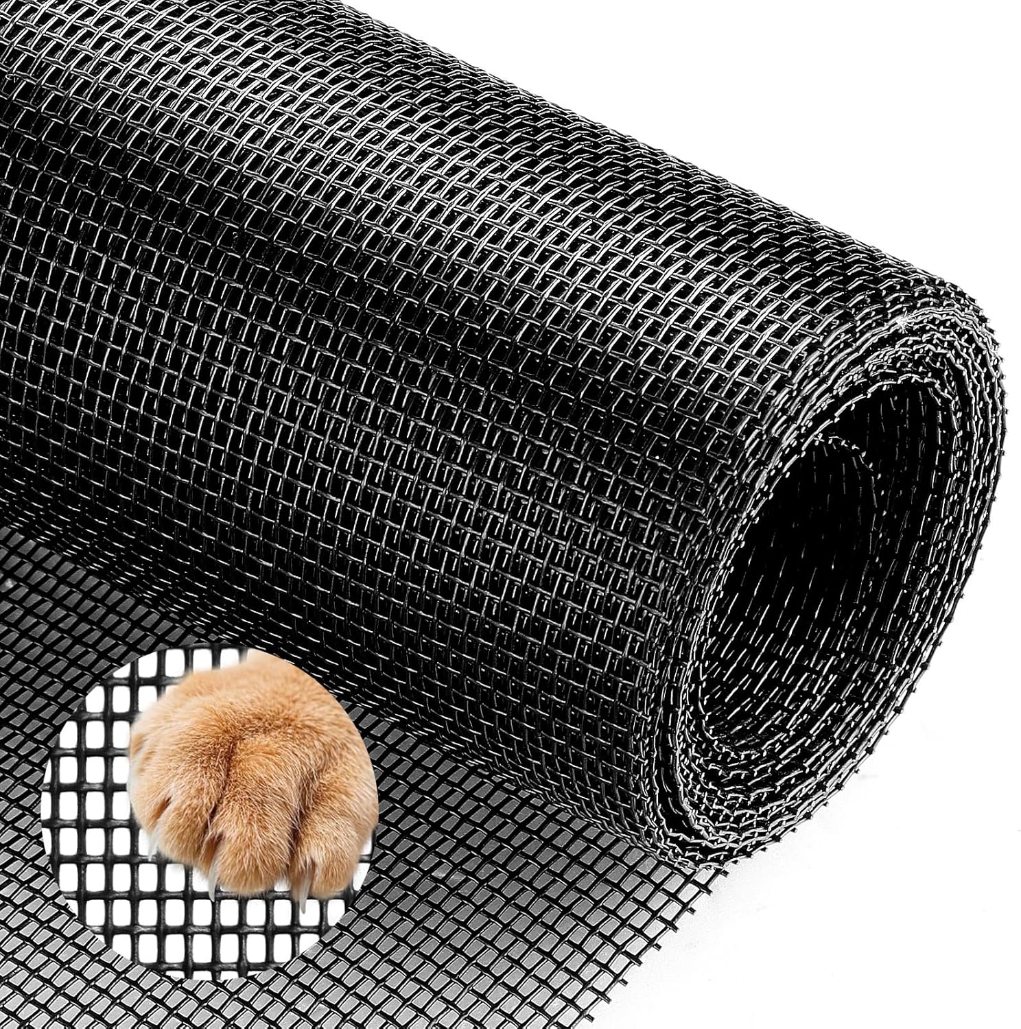 Pet Proof Window Screen 48.4 x 100inch Pet Screen Door Mesh Flexible ...