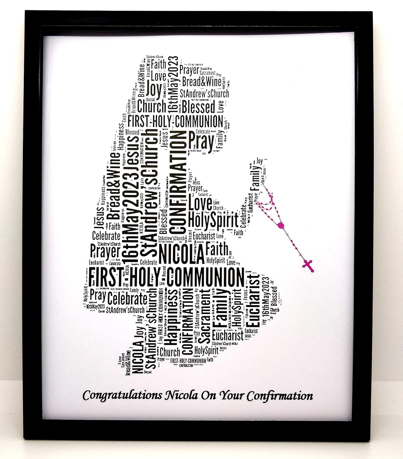 New Personalised Girls First Holy Communion or Confirmation Word Art ...