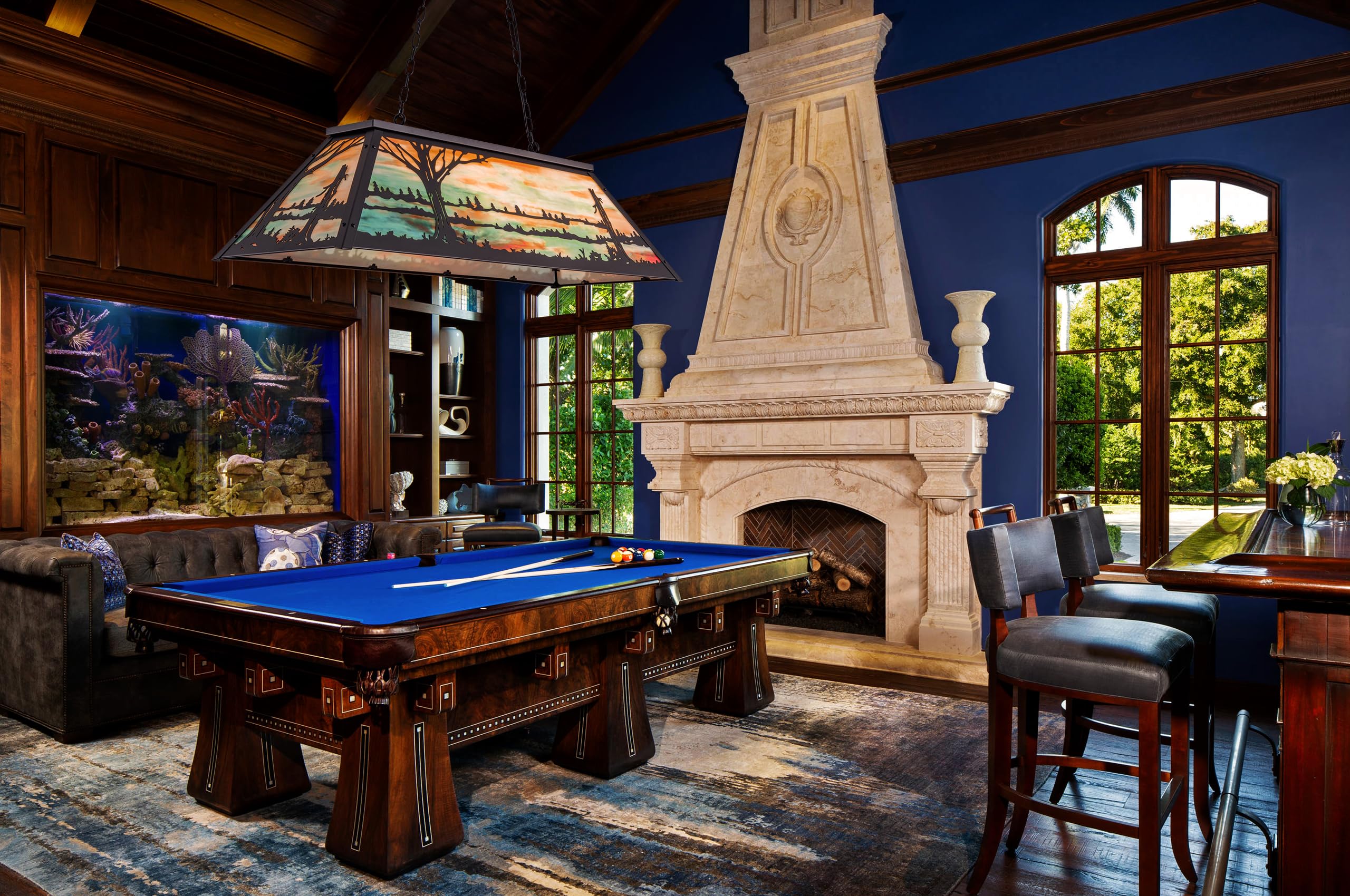 Rustic Billiard Lighting Fort Rock Rawhide Pendant Lighting Rustic
