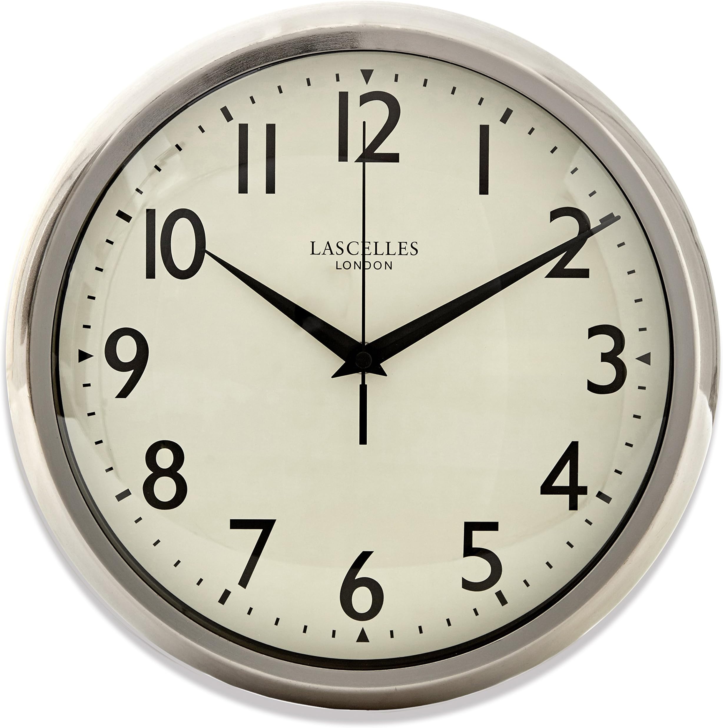 Lascelles London Chrome Wall Clock With Sweep Seconds Hand - 30cm ...