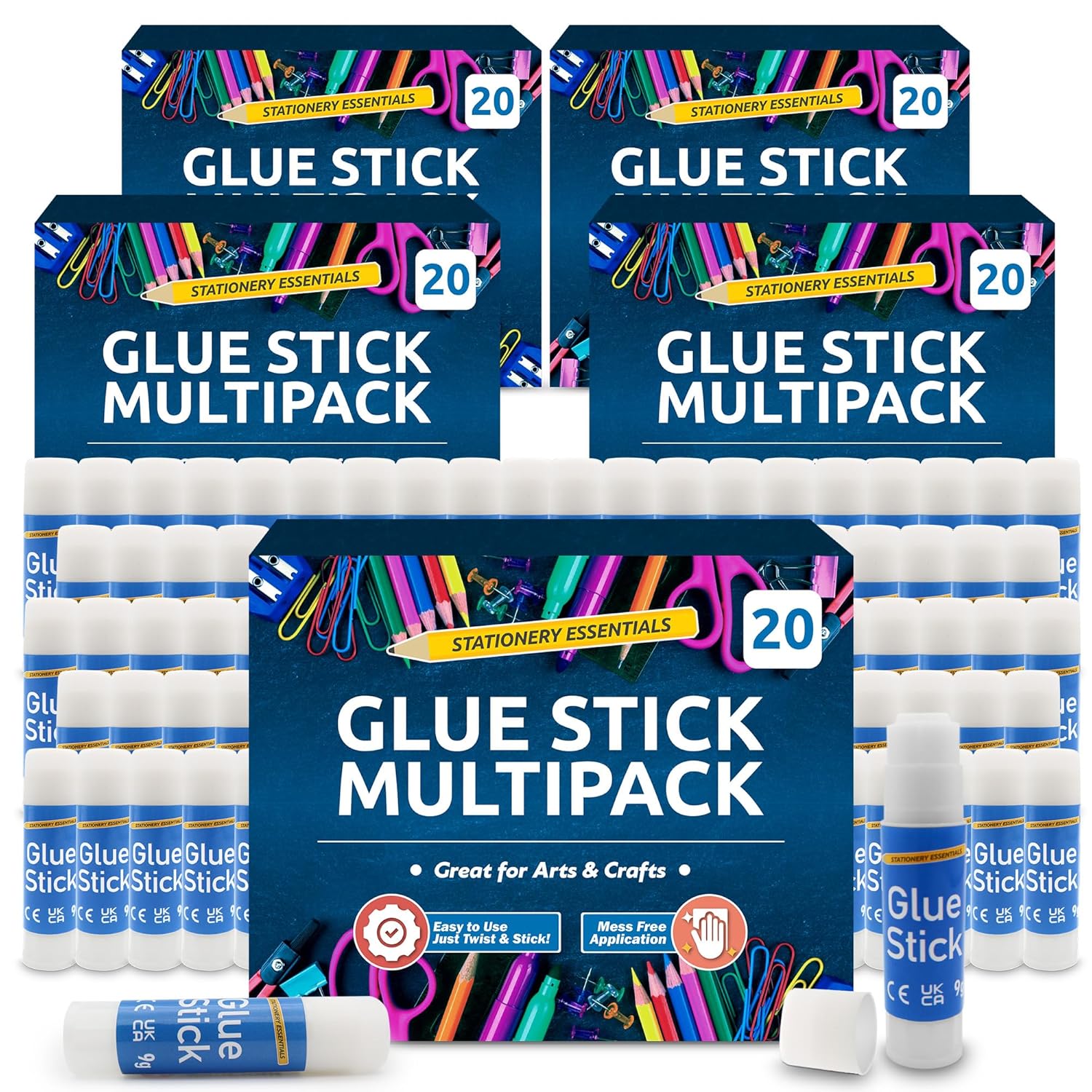 SOL Bulk 100pk Glue Sticks Multipack All Purpose Gluesticks for School ...