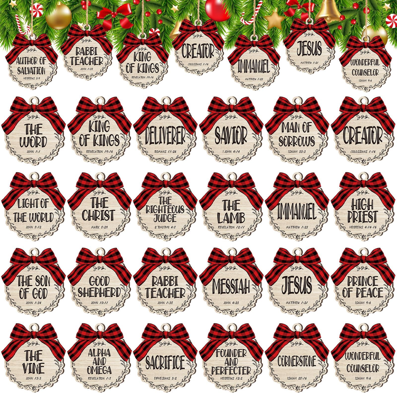 Amazon.com: Barydat 30 Sets Christmas Religious Gifts Acrylic Christmas ...