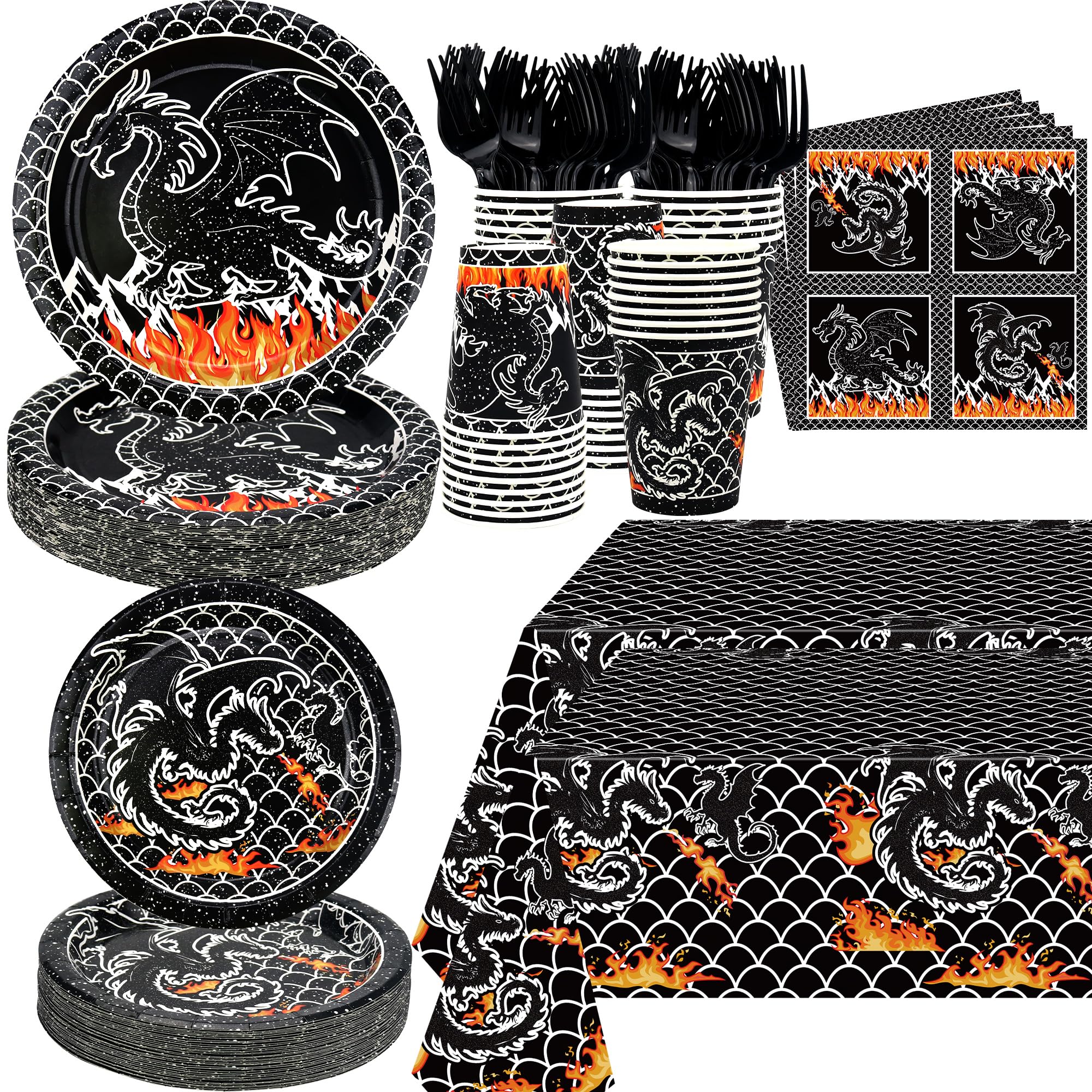 Amazon.com: Dragon Birthday Party Decorations Serves 40 Guests ...