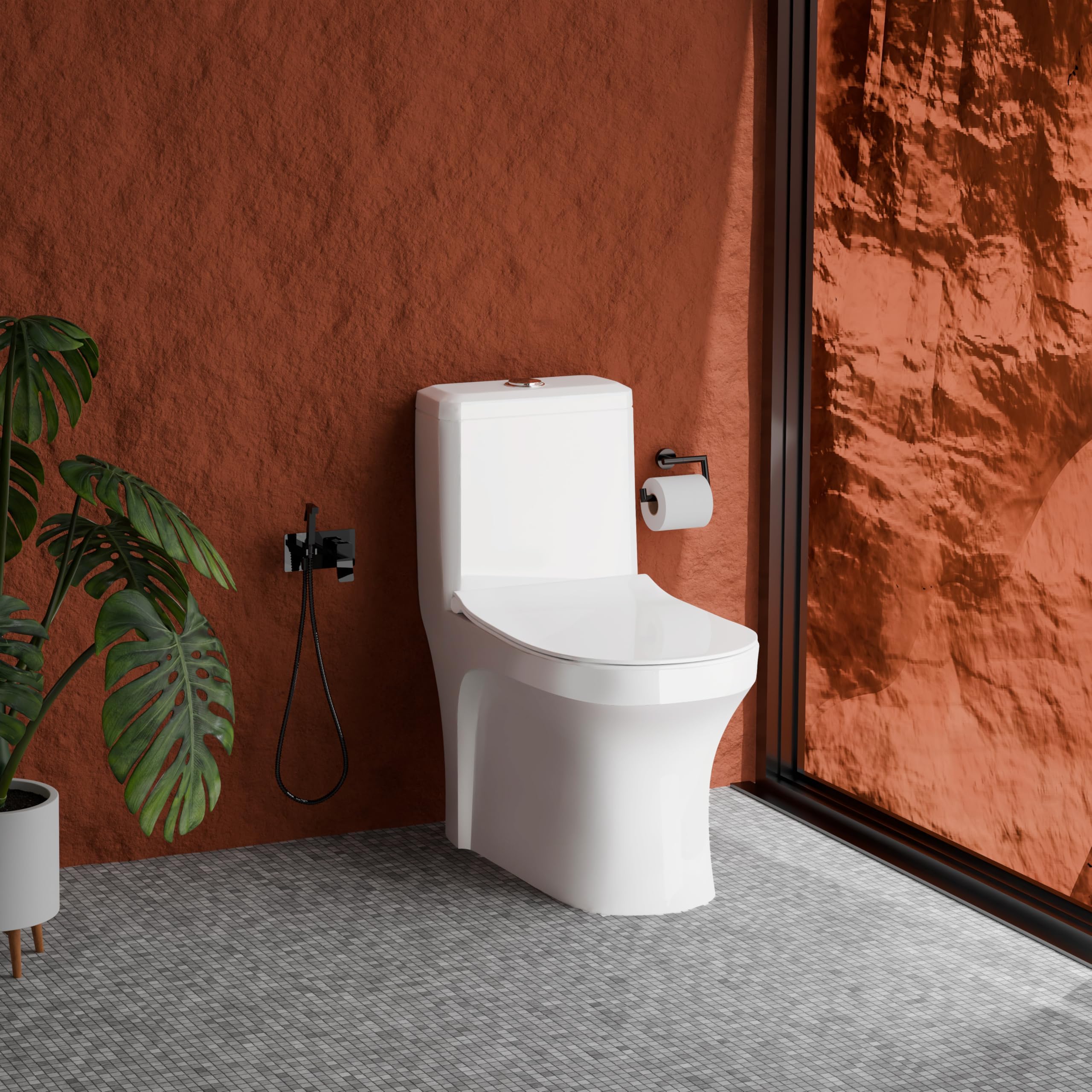 Ruhe® Blanco Wall-Hung Rimless Western Commode with Soft Close Seat ...