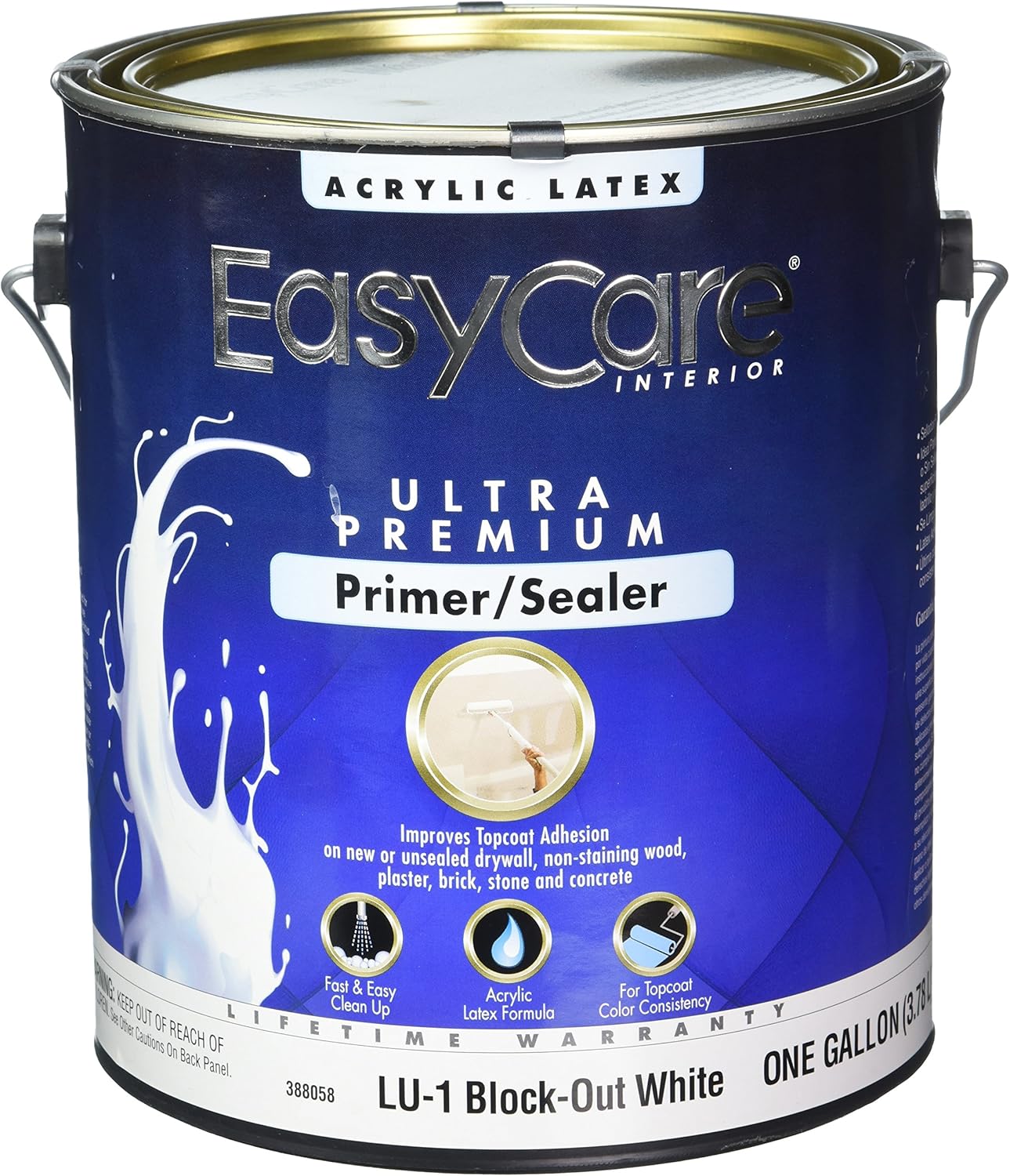 True Value LU1-GL Premium EasyCare White Flat Latex Wall Primer/Sealer ...