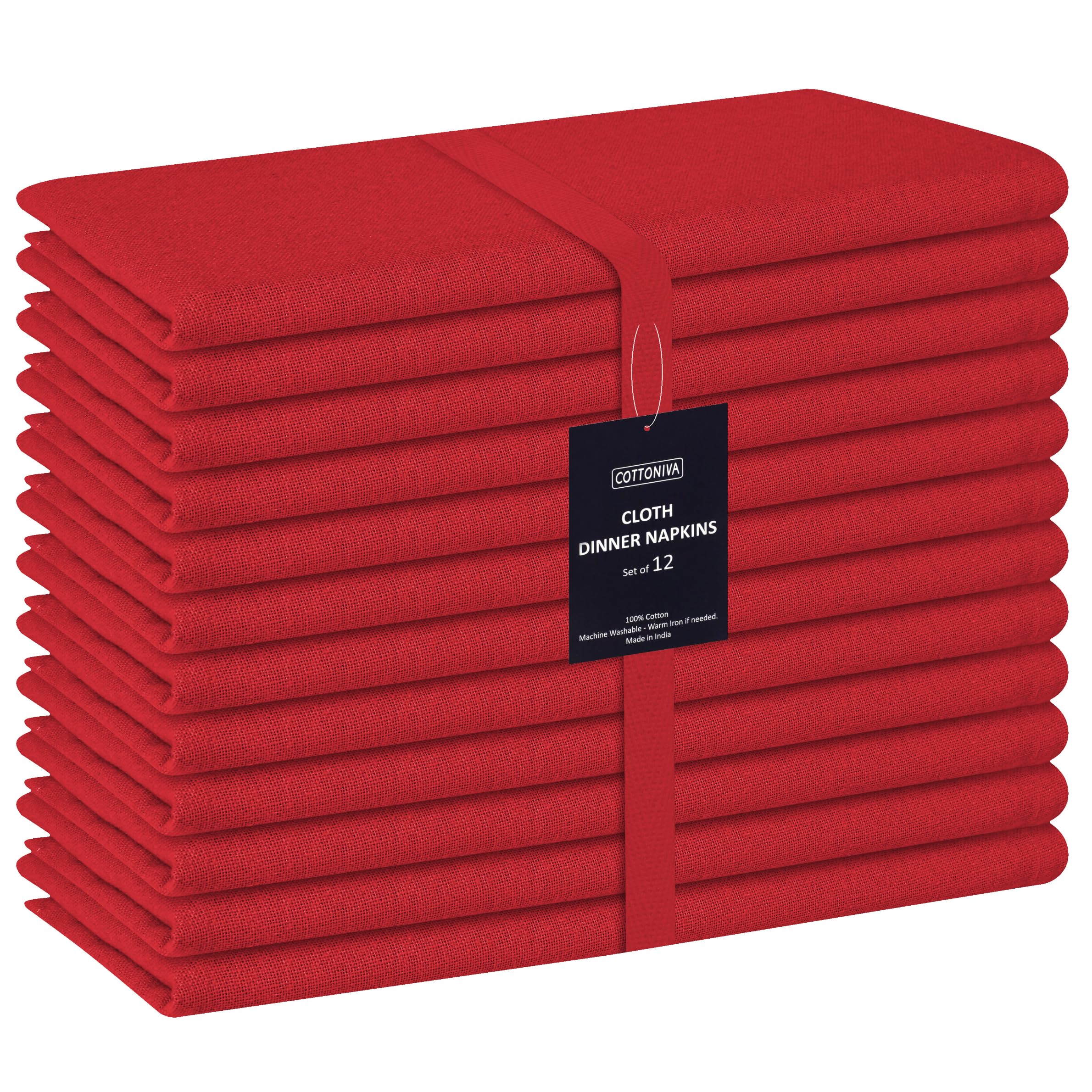 Amazon.com: Cottoniva Cloth Napkins Set of 12-100% Cotton, Soft ...
