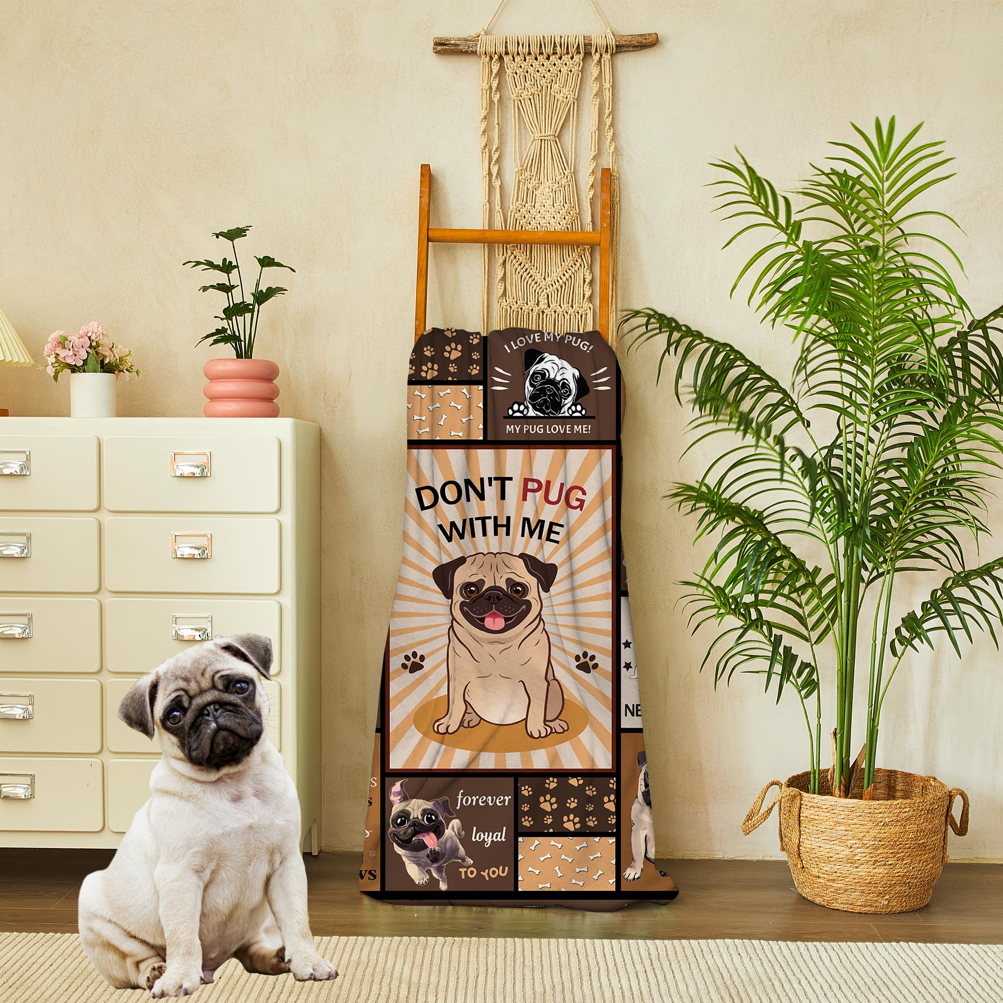 Pug Security Blanket Cloud Island Brown Puppy Dog Security Blanket