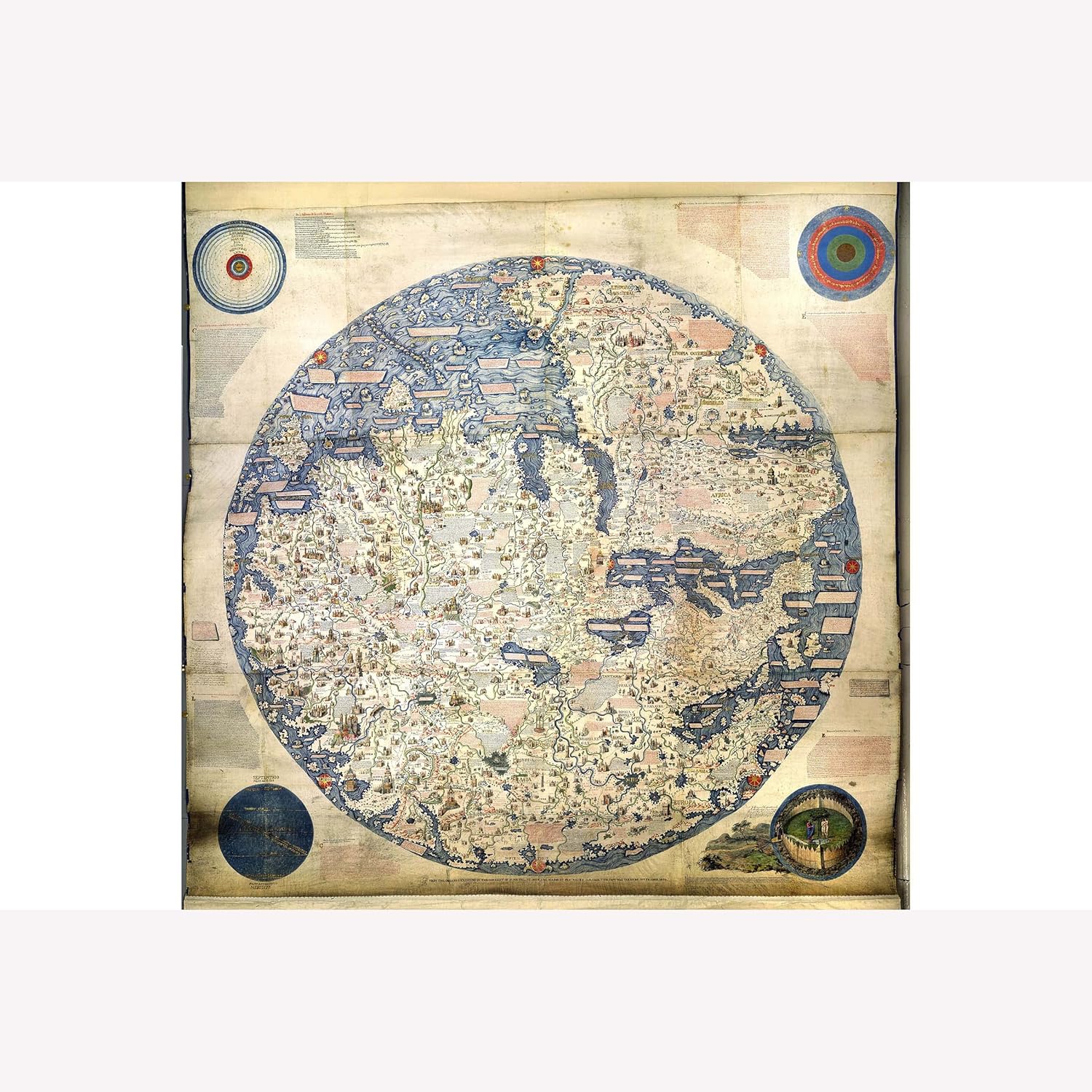 Amazon.com - Historic World Map by Fra Mauro - Antique Map c.1450 - 24 ...