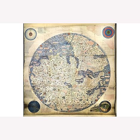 Amazon.com - Historic World Map by Fra Mauro - Antique Map c.1450 - 24 ...