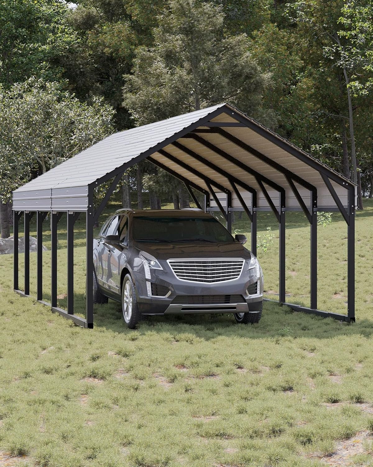 Amazon.com: GarveeLife 12x25 ft Metal Carport Oversized, Reinforced ...