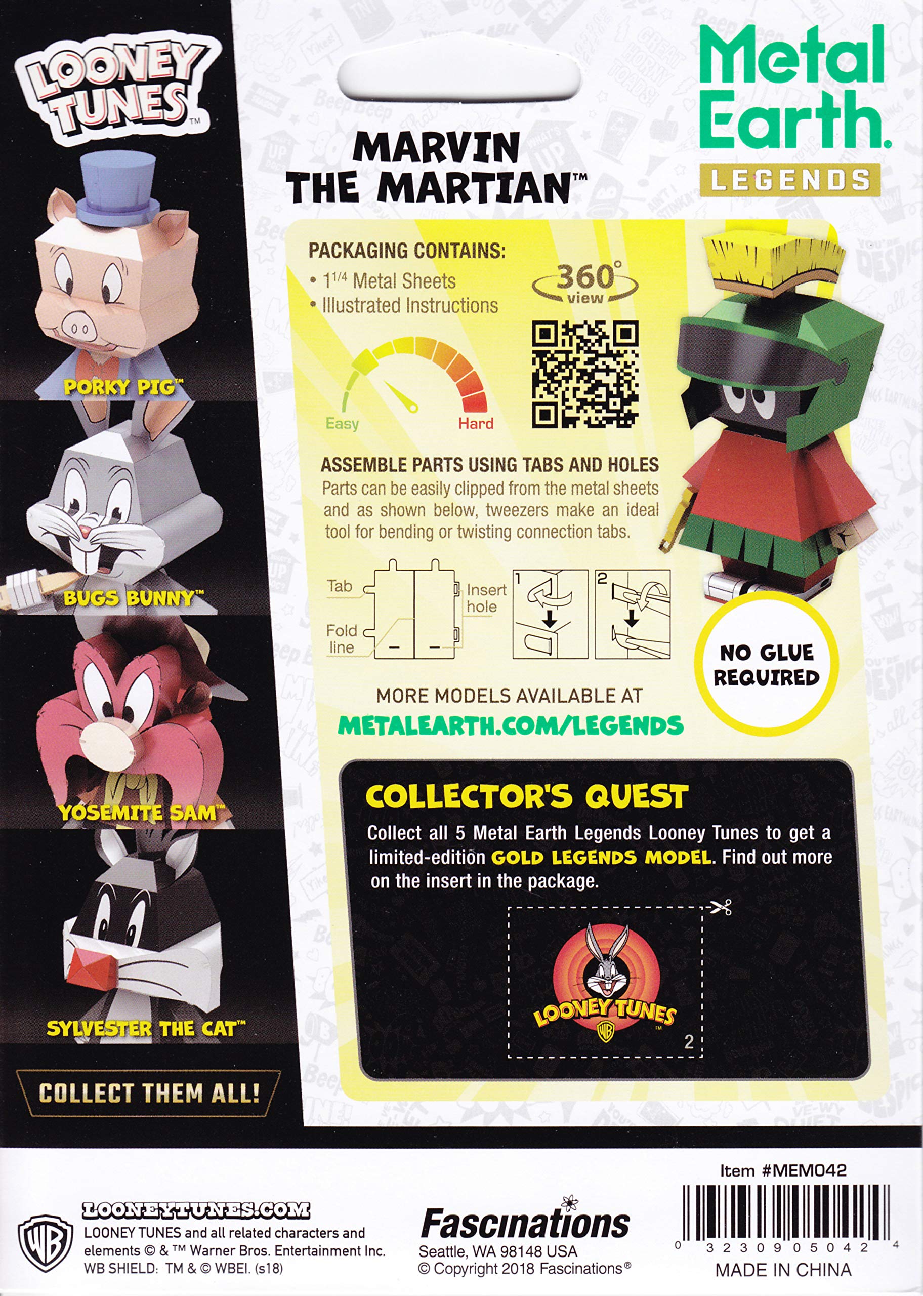 Buy Fascinations Metal Earth Looney Tunes Marvin The Martian 3D Metal ...